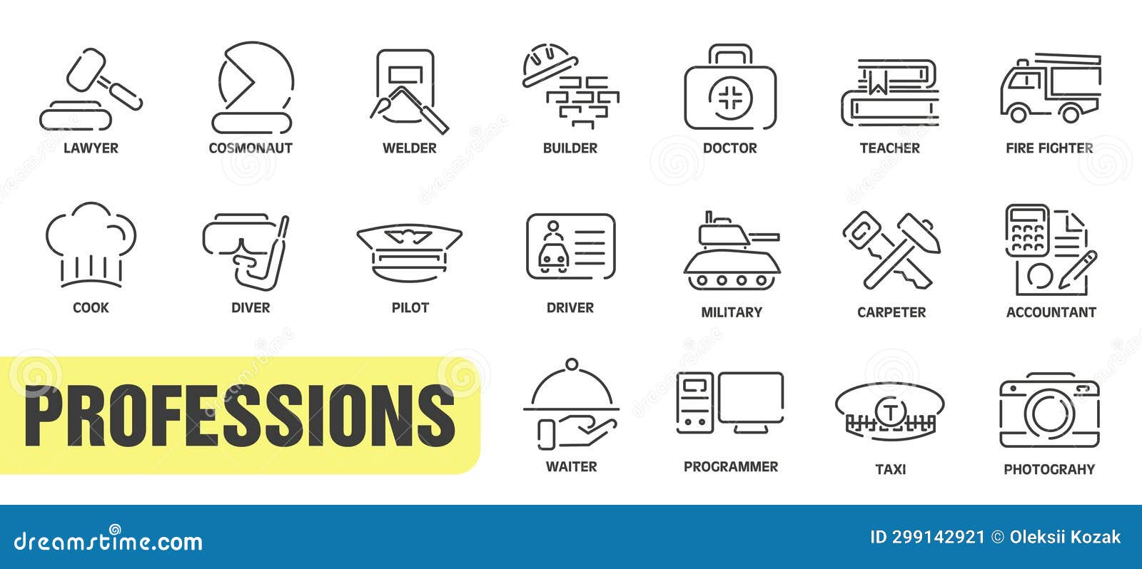 Set of Icons of Various Professions. Profession and Career Set of Icons ...