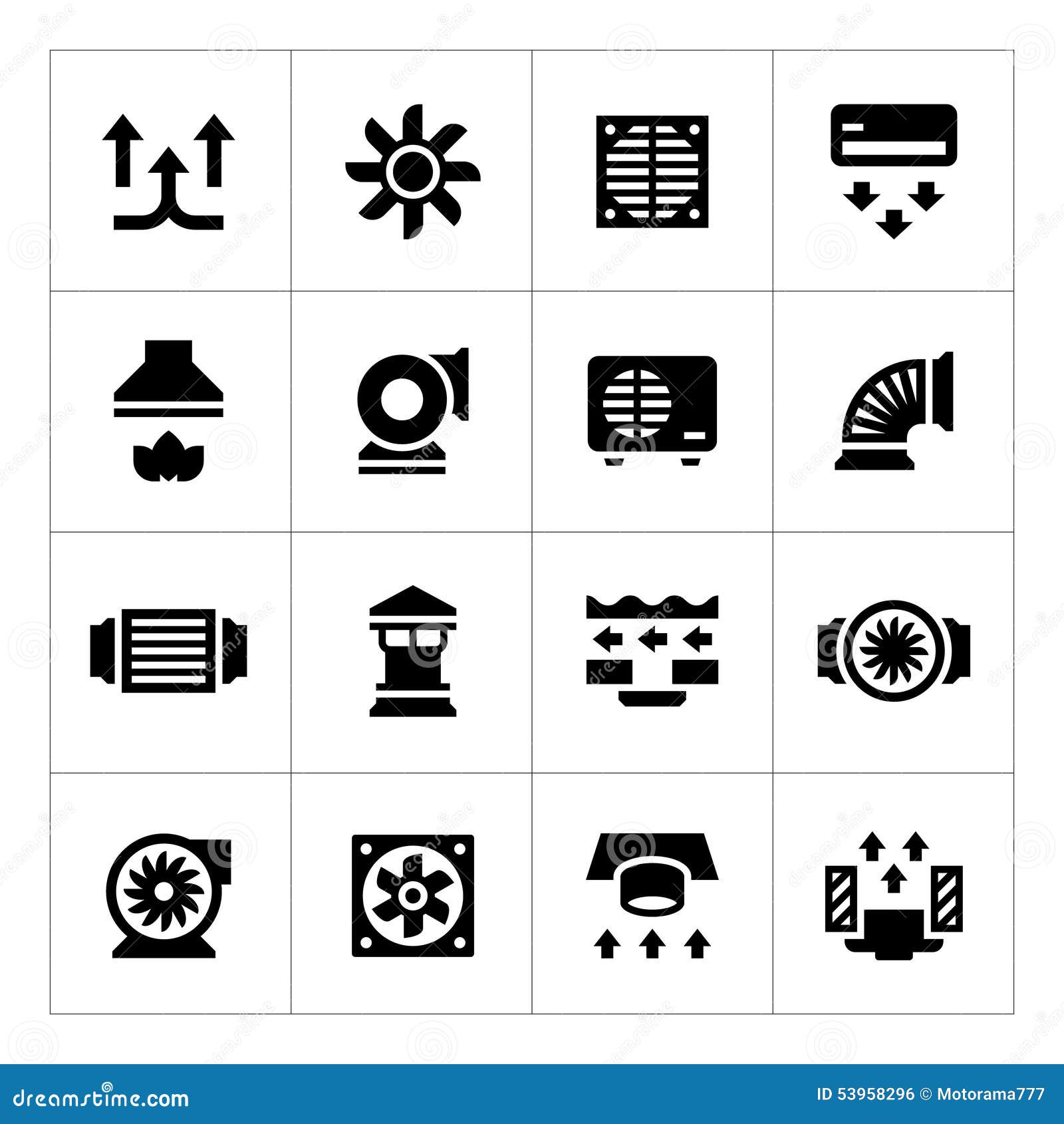 Set Of Icons Fan. Ventilation Airflow Vector. | CartoonDealer.com #99199077