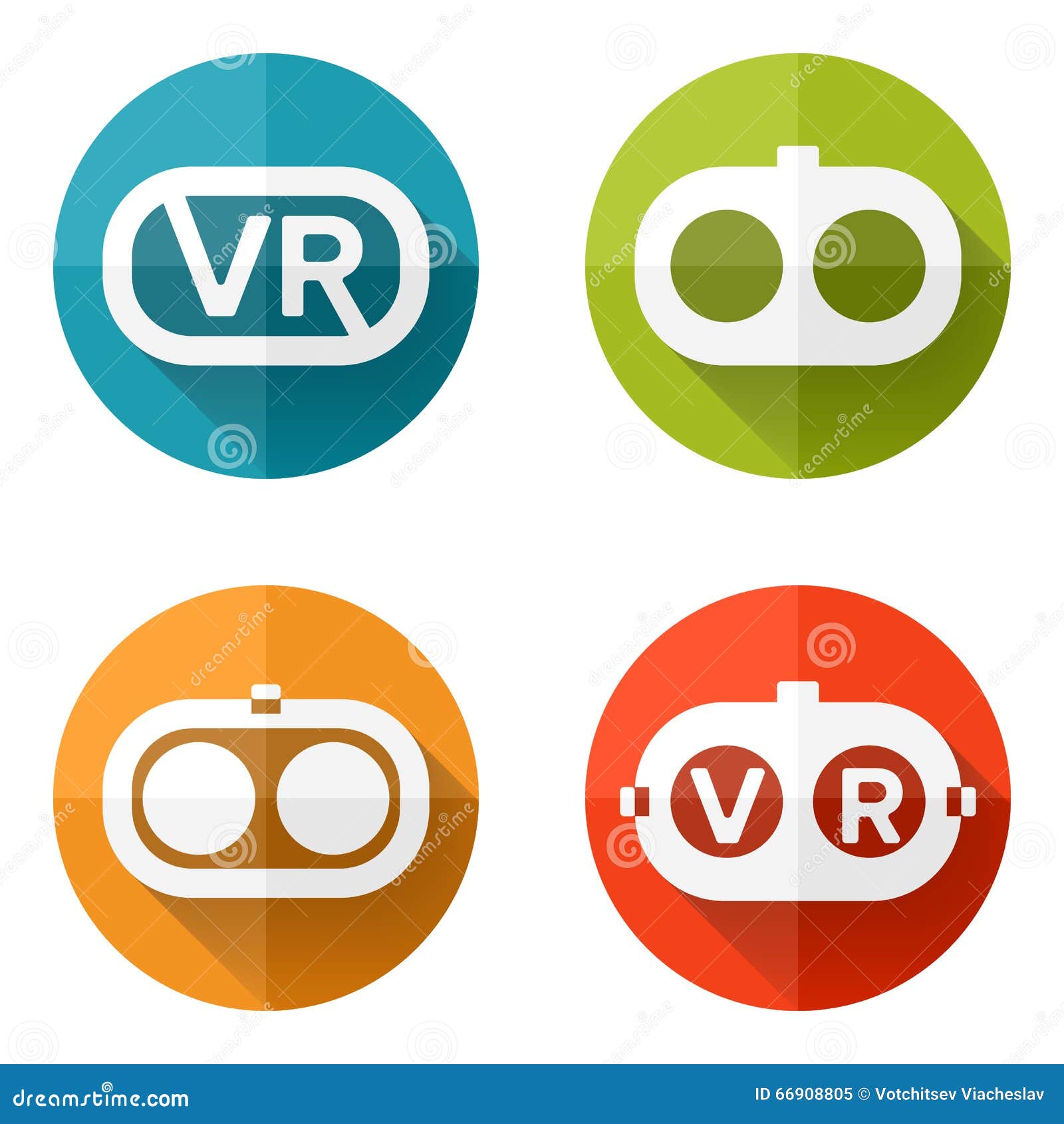 Set Icons of Virtual Reality Stock Vector - Illustration of computer ...