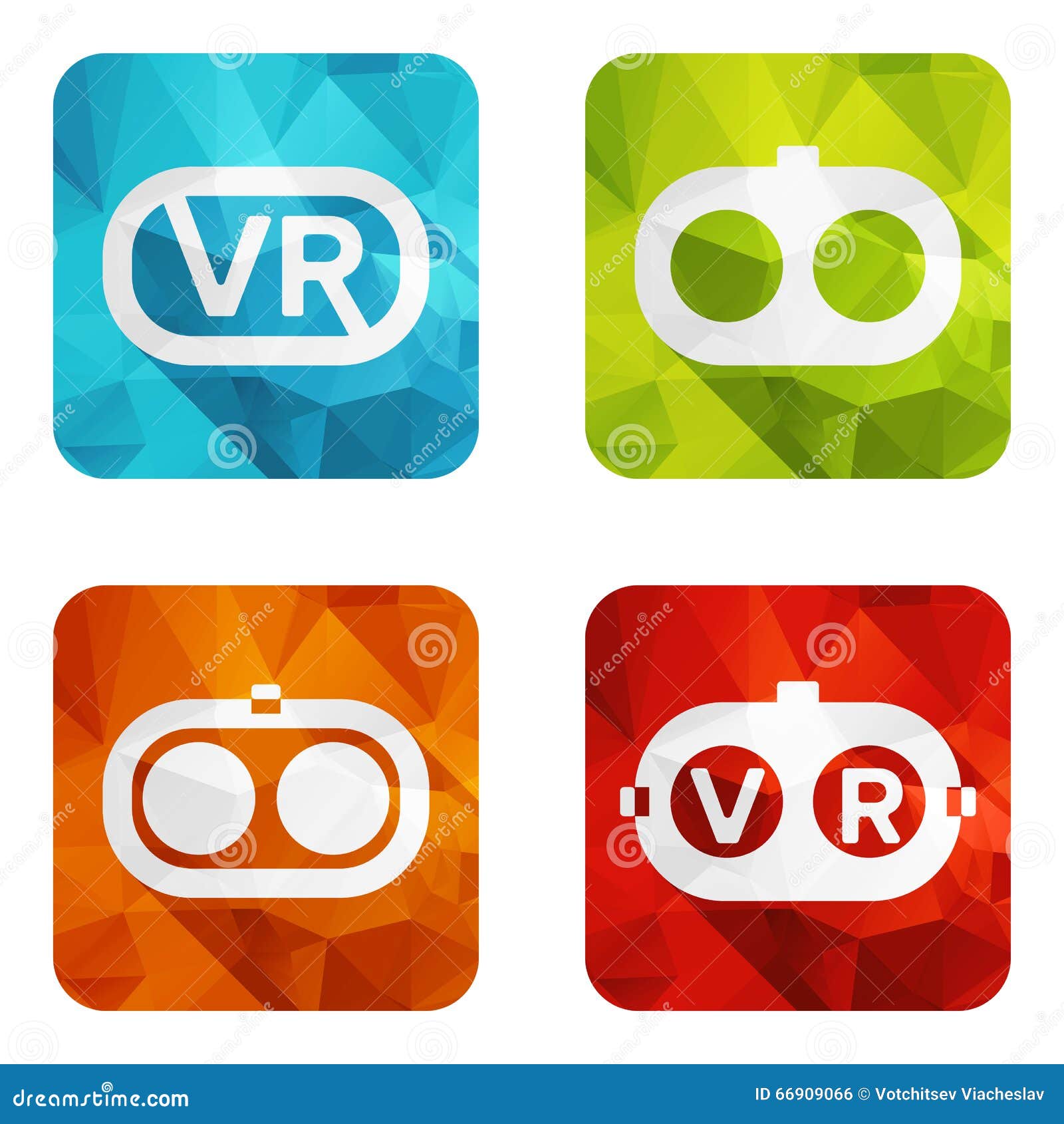 Set Icons of Virtual Reality Stock Vector - Illustration of computer ...