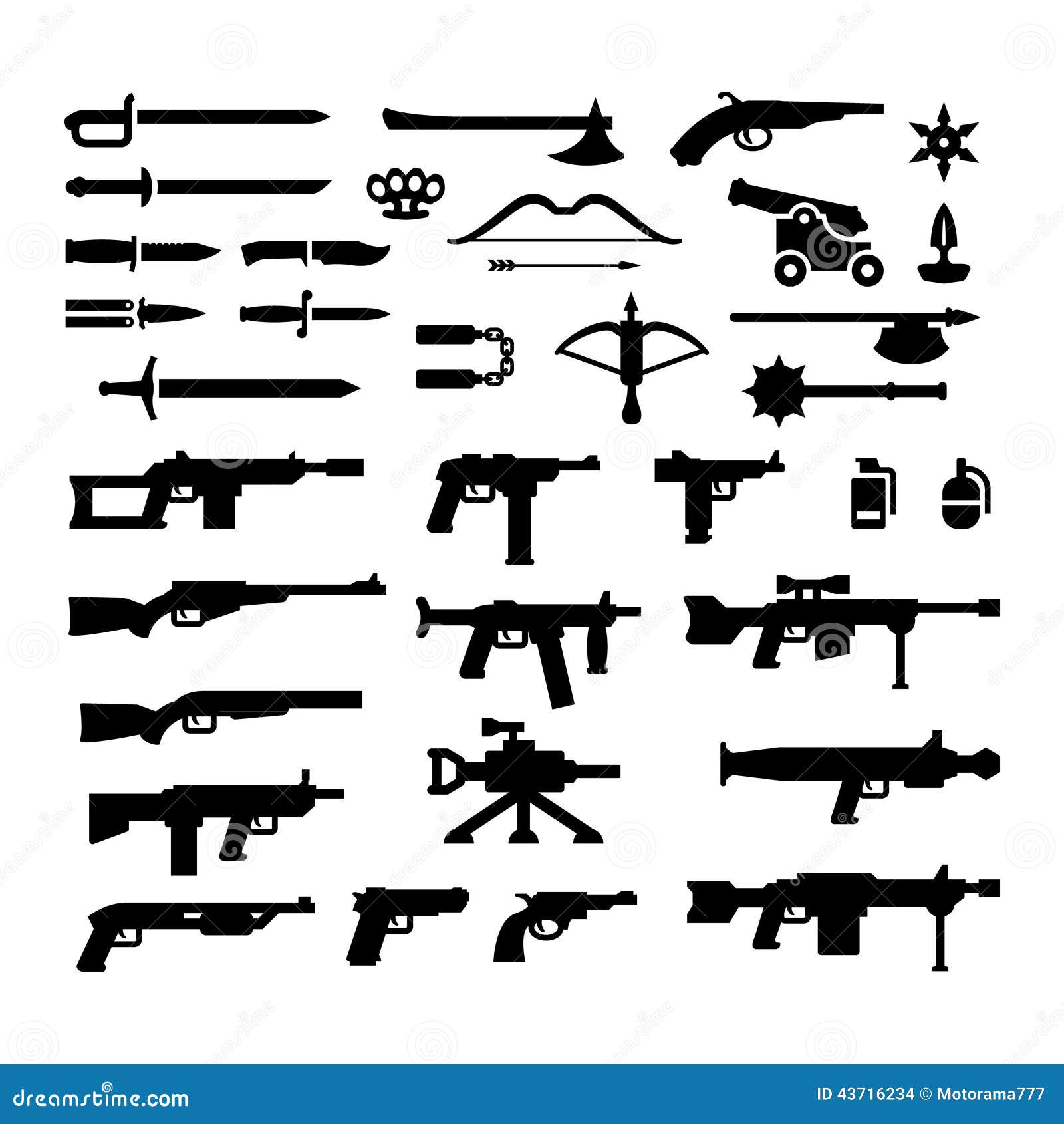 Set Icons Of Weapons Stock Vector - Image: 43716234