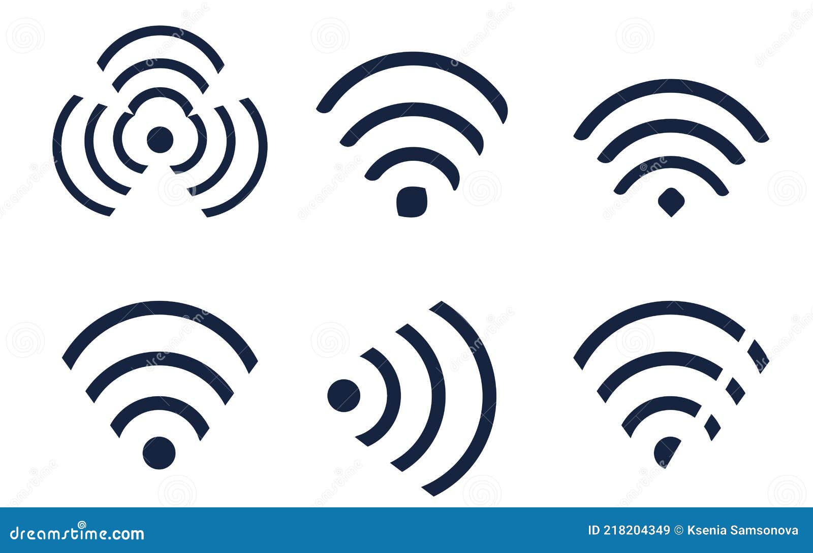 Set Icons Wi-fi Icon Flat.on White Background Stock Vector ...