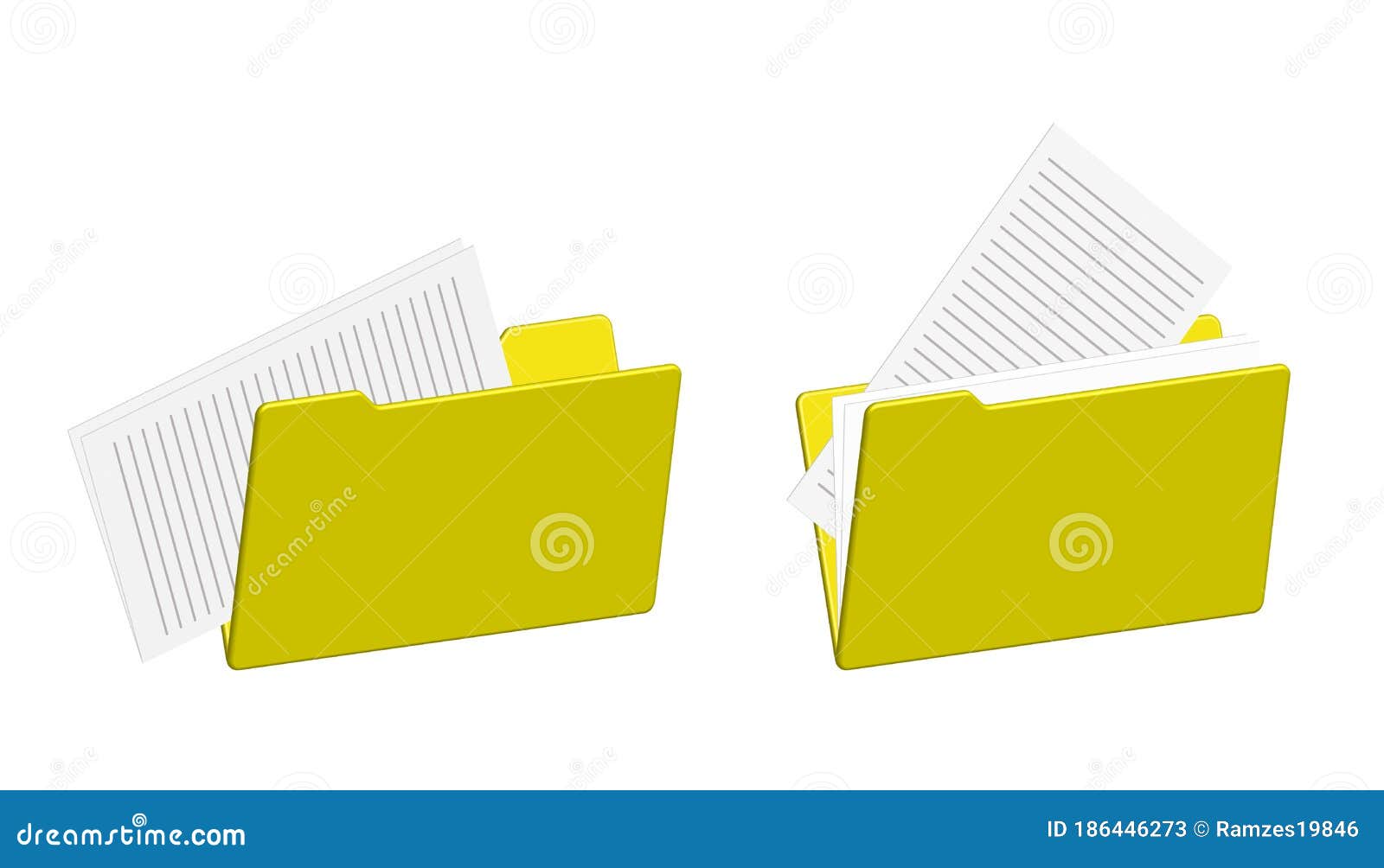 Set of Icons of Yellow Open Folders for Documents. Empty Filled. Remove ...
