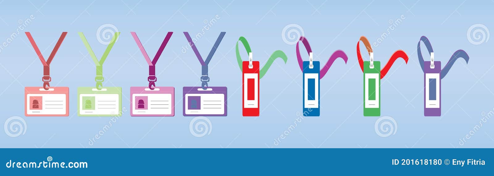 Set of Id Card. Cartoon Icon Design Template with Various Models ...