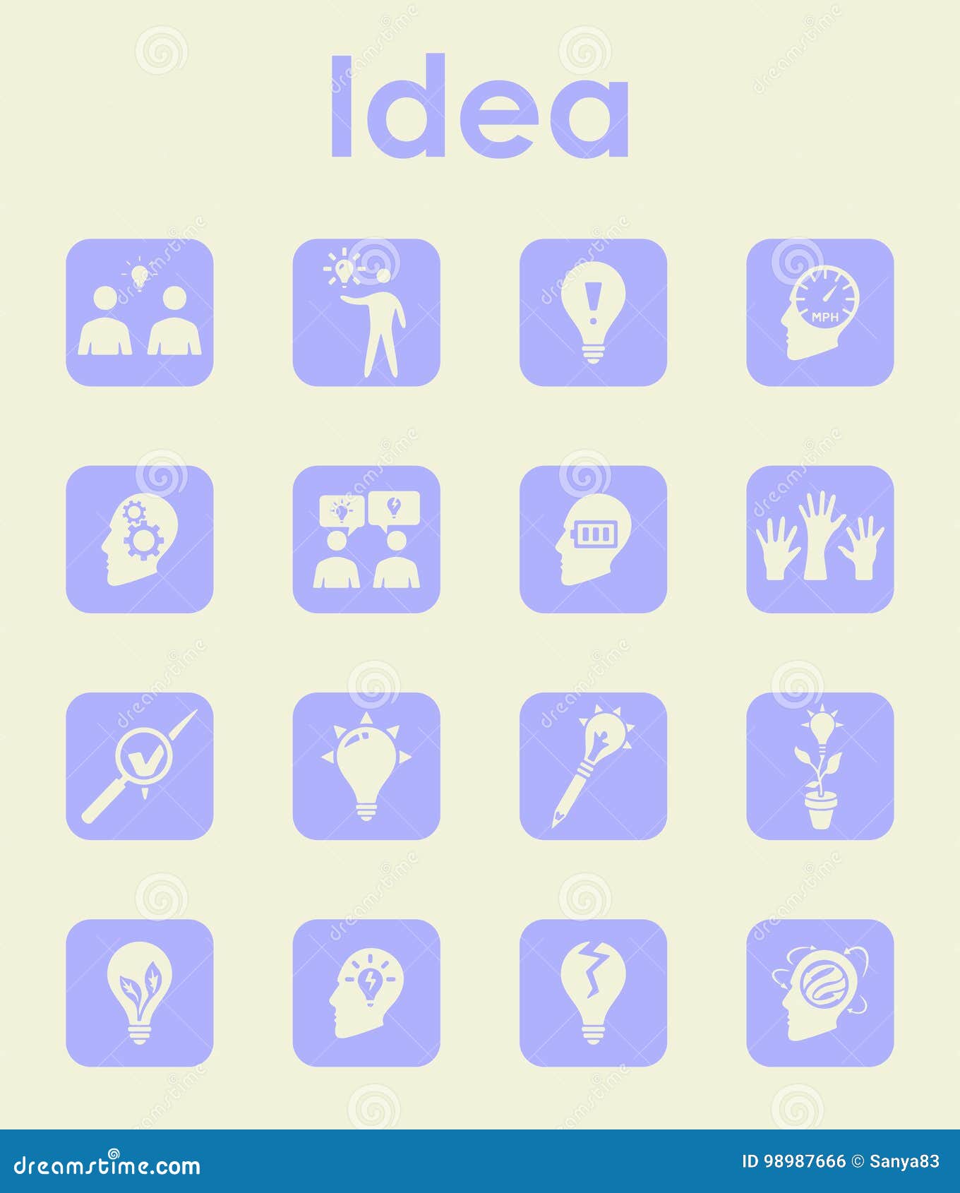 Set of idea simple icons stock vector. Illustration of geometric - 98987666
