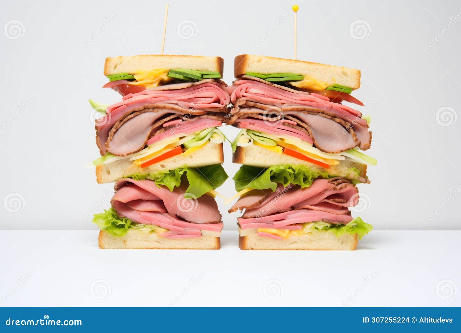 Set of Identical Sandwiches Facing Each Other Stock Illustration ...