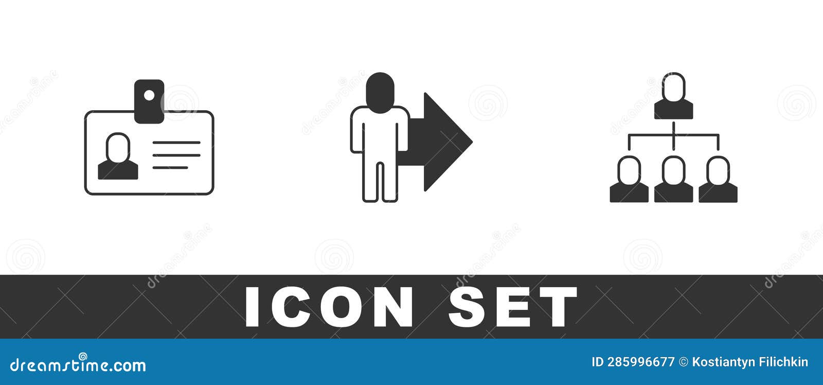 Set Identification Badge, Leader of Team of Executives and Employee ...