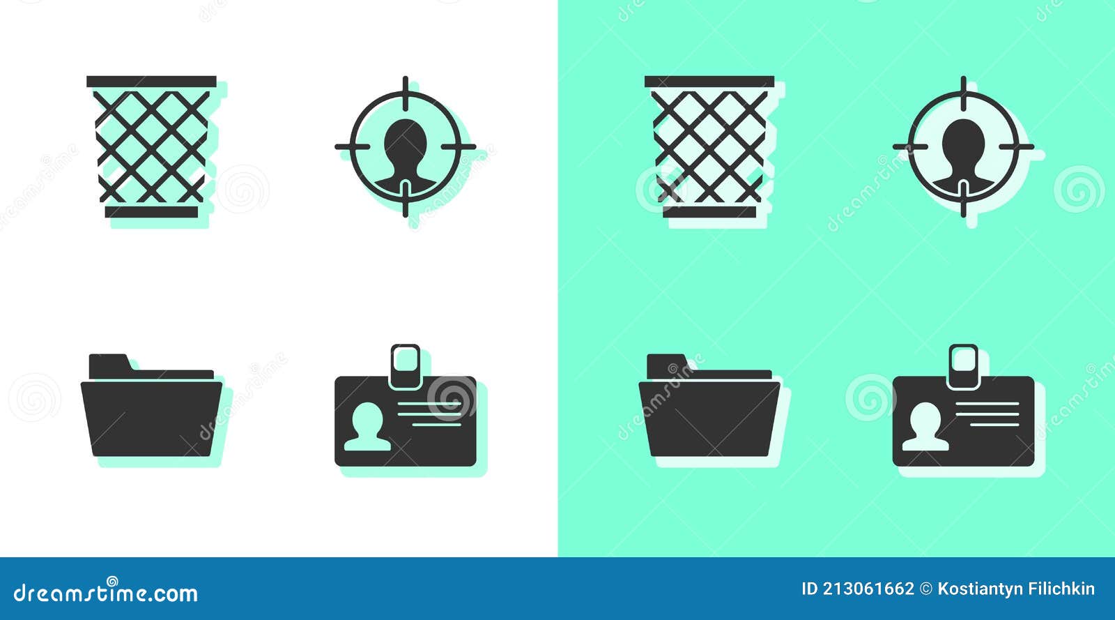 Set Identification Badge, Trash Can, Document Folder and Head Hunting ...