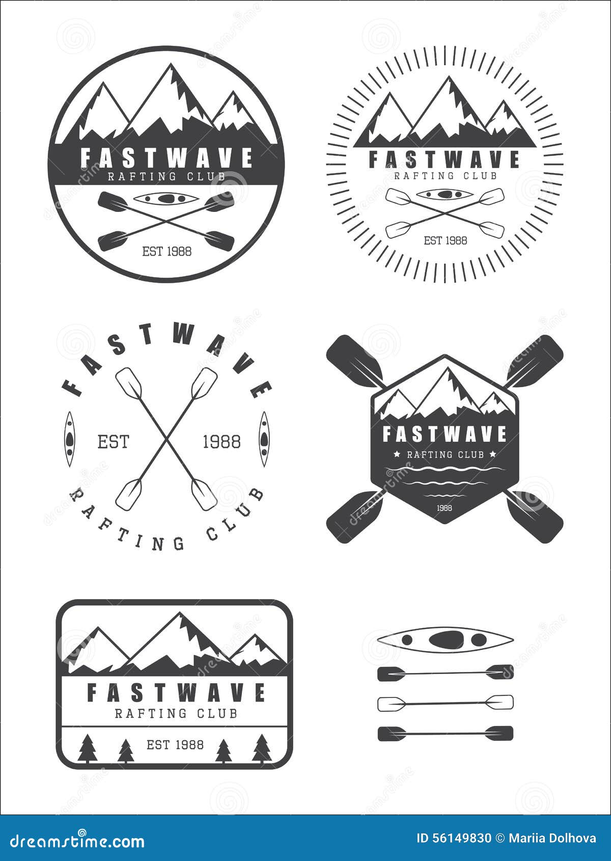 Set If Vintage Rafting Logo, Labels and Badges Stock Vector ... Set If Vintage Rafting Logo, Labels and Badges Stock Vector ...
