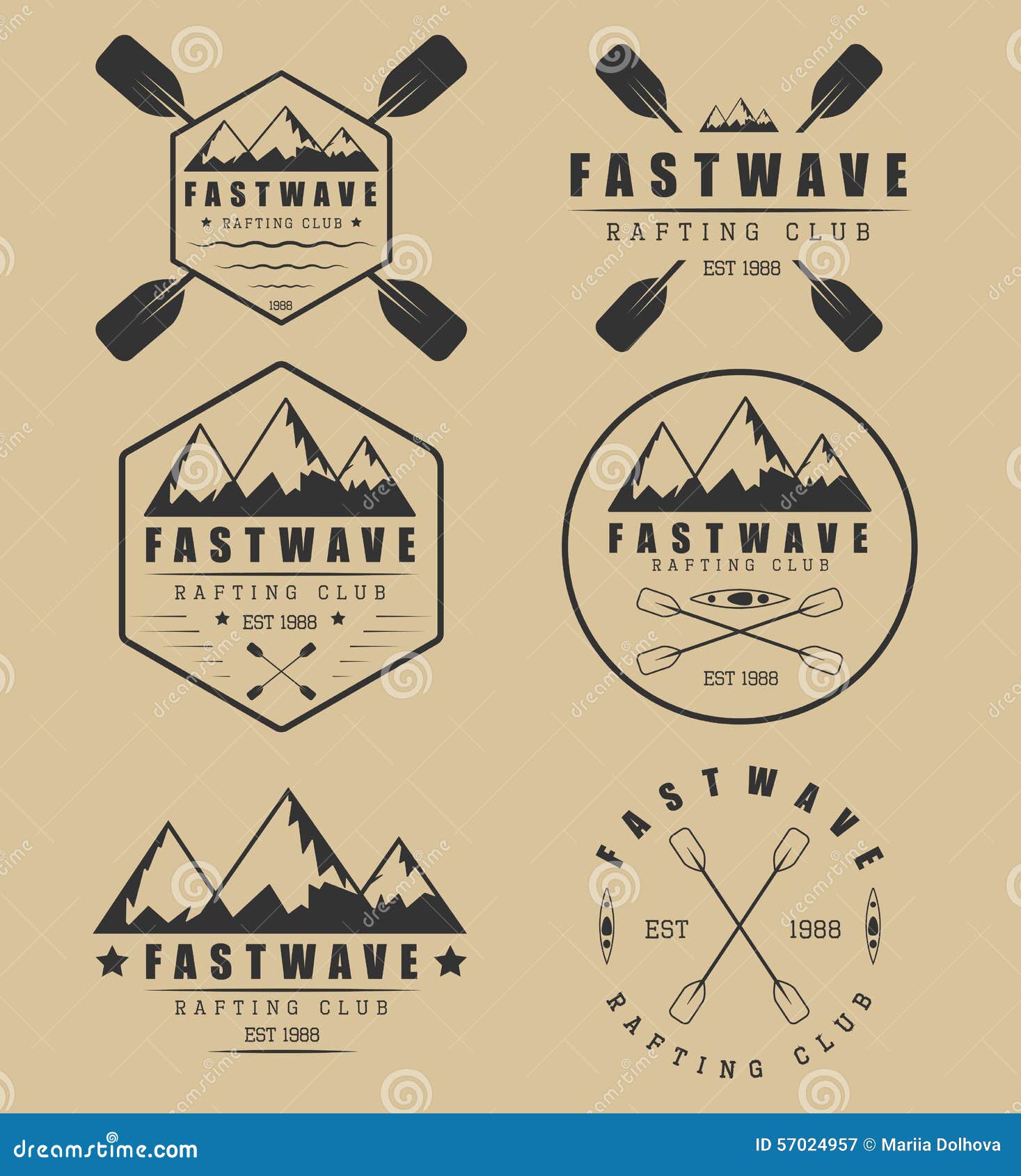 Set If Vintage Rafting Logo, Labels and Badges Stock Vector ...