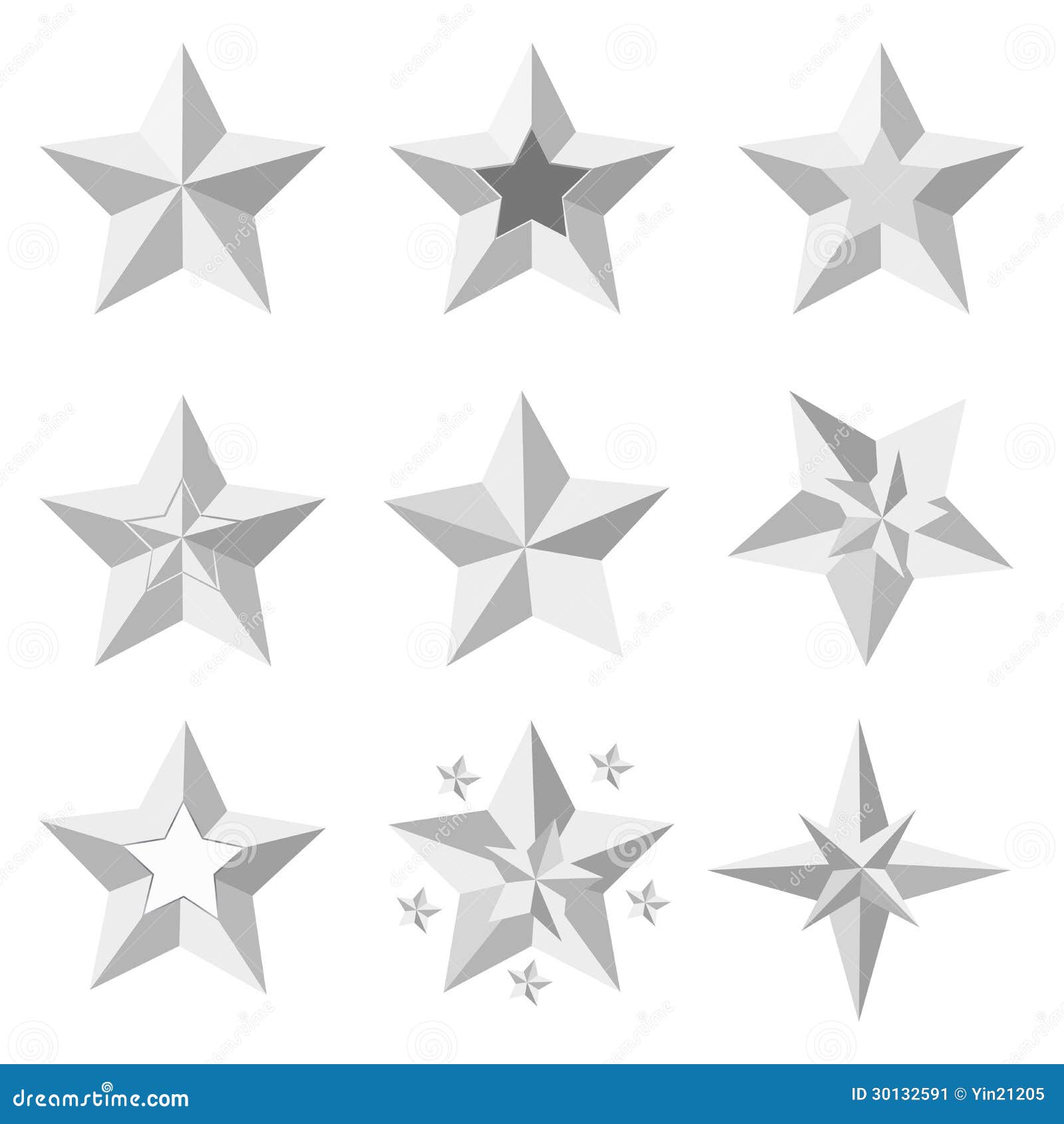 Silver stars stock vector. Illustration of shape, rays - 30132591