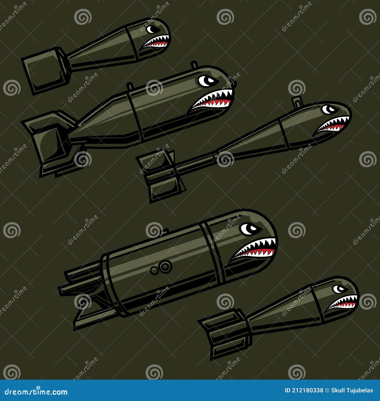 A Set of Illustration Bombs Stock Vector - Illustration of bombs, types ...