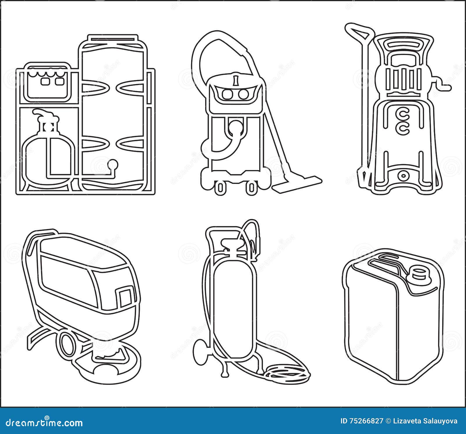 Set Illustration of Cleaning Equipment Stock Vector - Illustration of ...