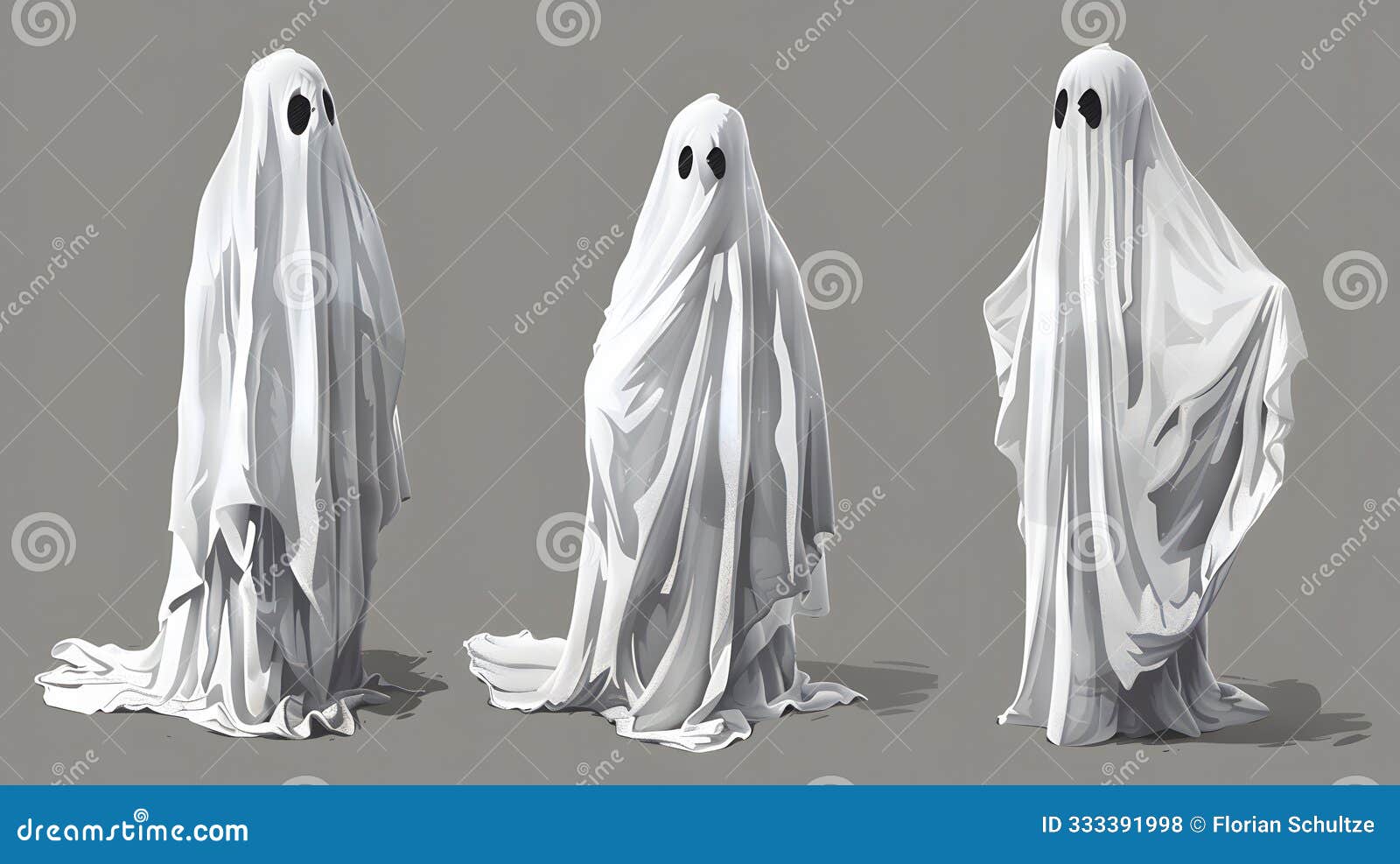 Set Illustration of Ghost Sheet Fabric Halloween Costume Stock ...
