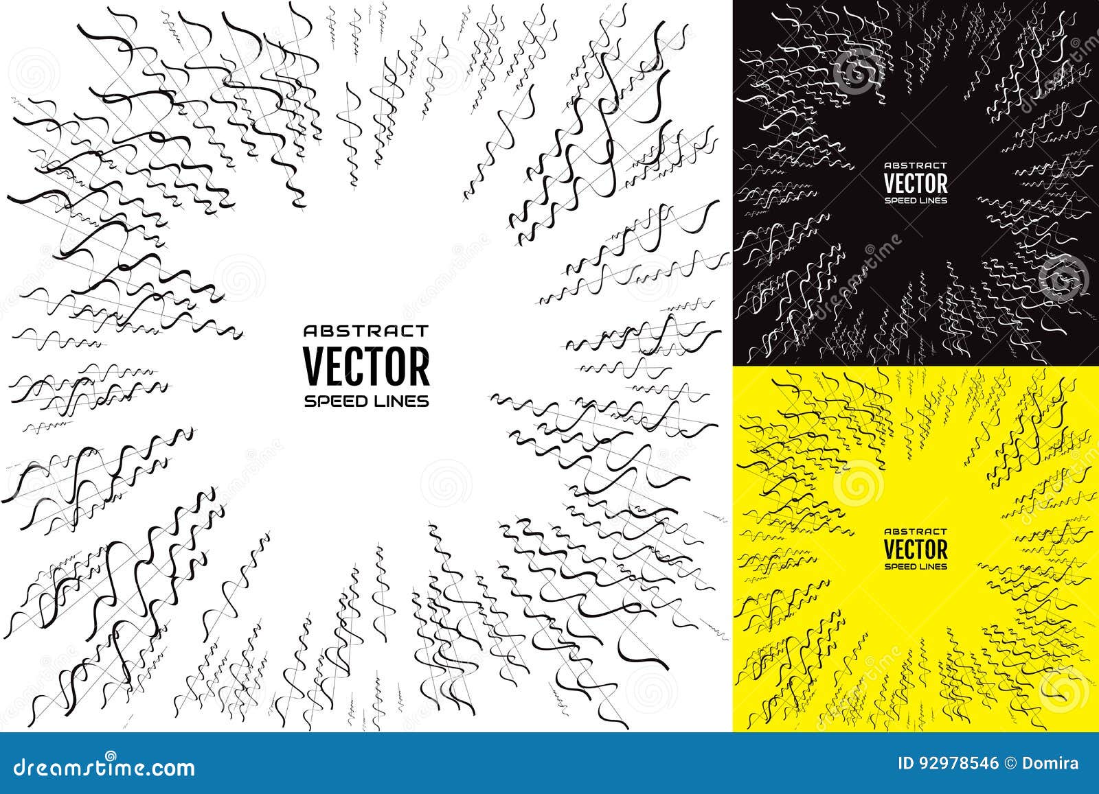 Set Illustration of Radial Rays and Wavy Lines with Effect Power ...