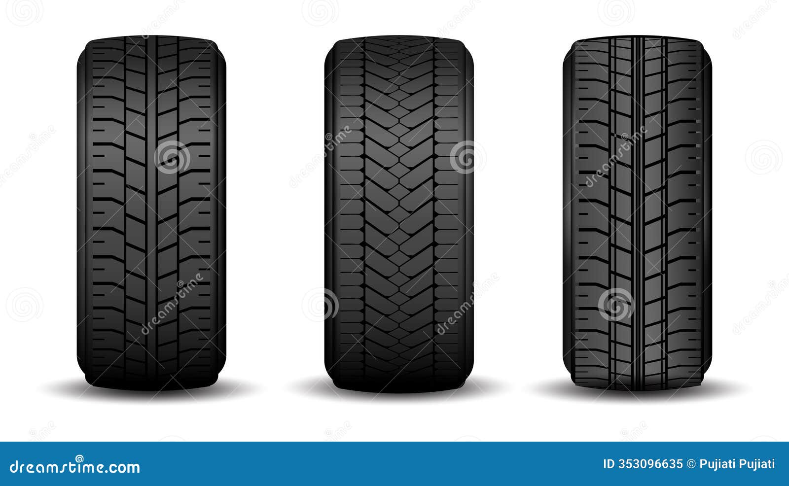 Set Illustration of Realistic Car Tire Tread Patterns Isolated Stock ...