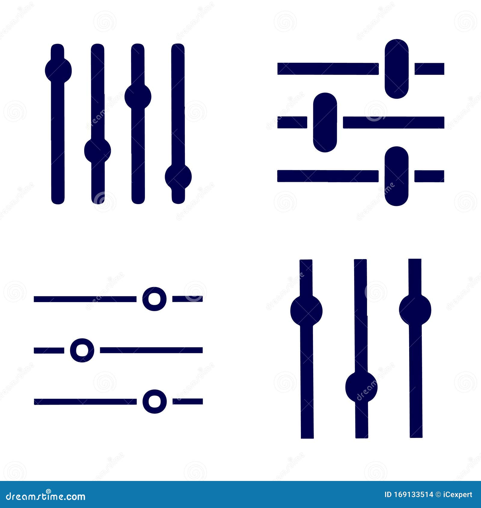 Set control button stock vector. Illustration of silver - 169133514