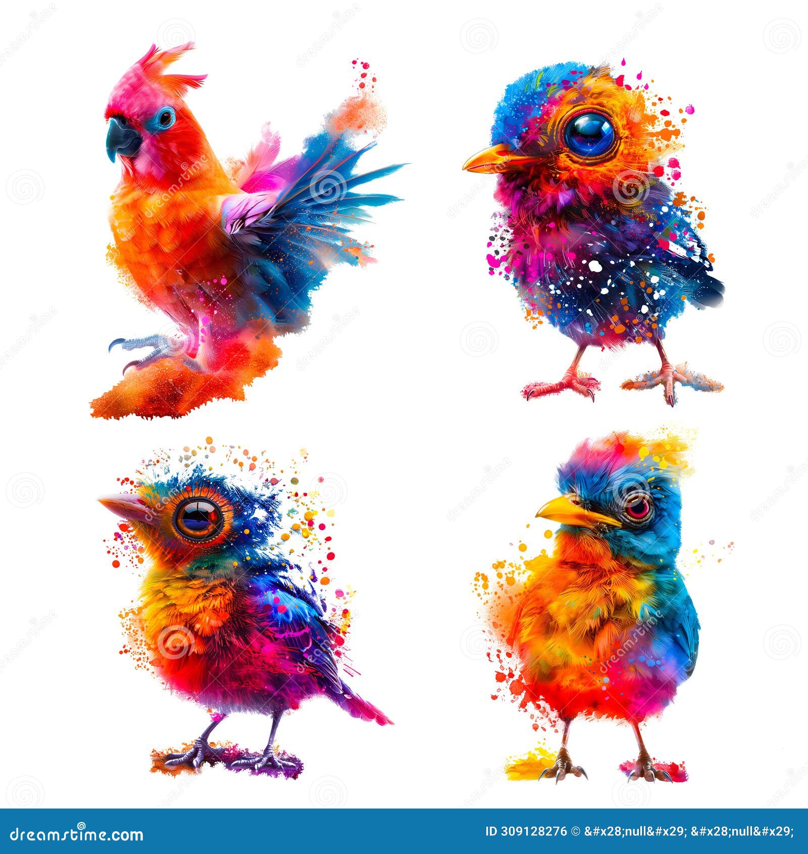 Set Of Illustrations Of Birds. Drawings For Encyclopedia Or For Kids ...