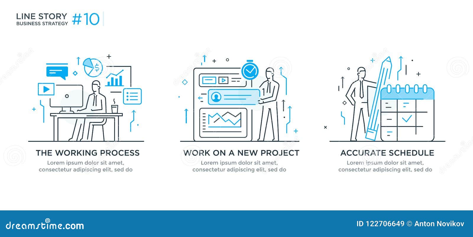 Set of Illustrations Concept with Business Concept. Workflow, Growth ...