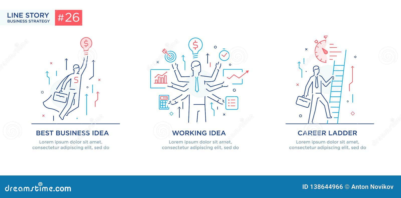 Set of Illustrations Concept with Business Concept. Workflow, Growth ...