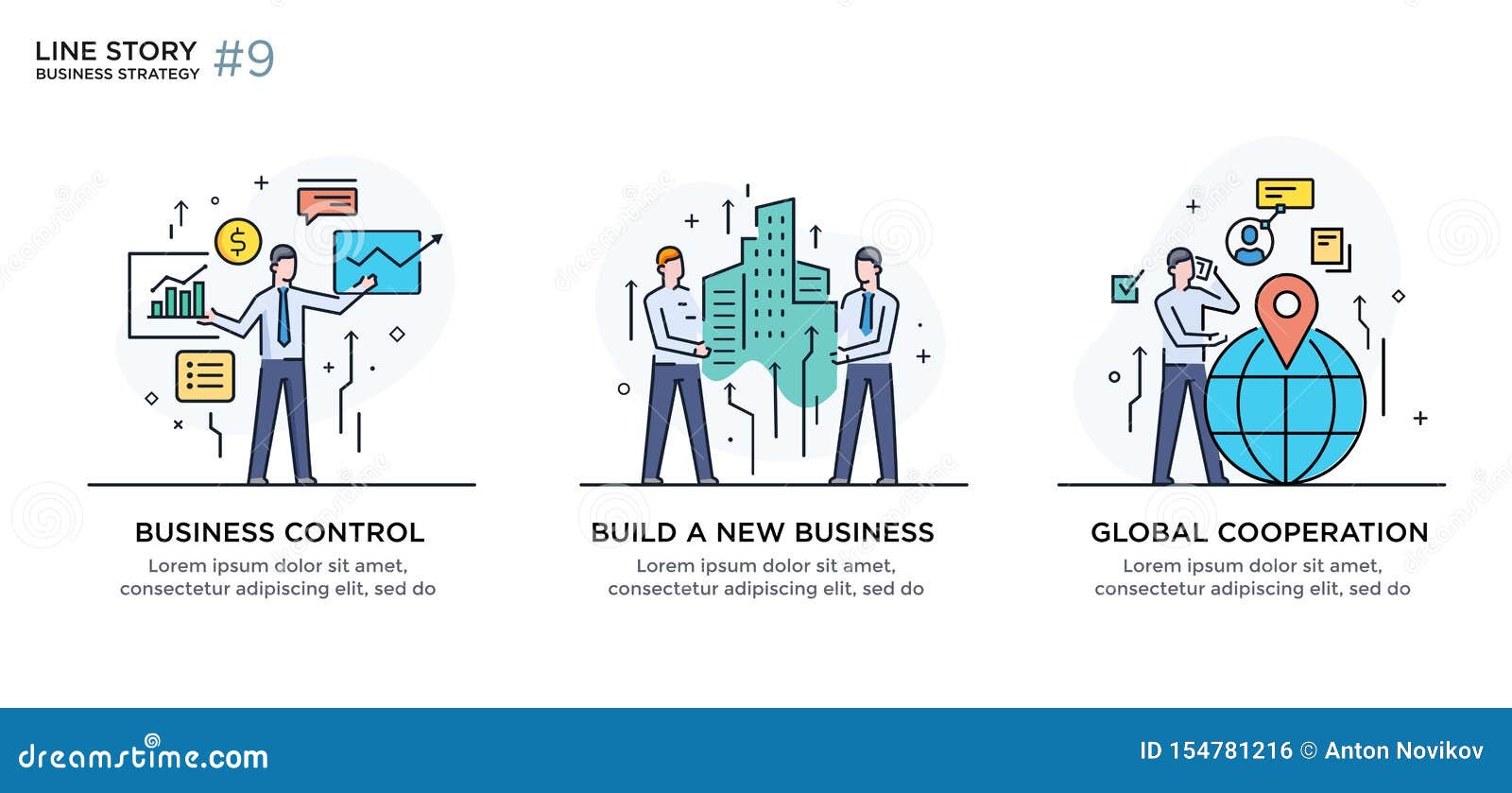 Set of Illustrations Concept with Business Concept. Workflow, Growth ...