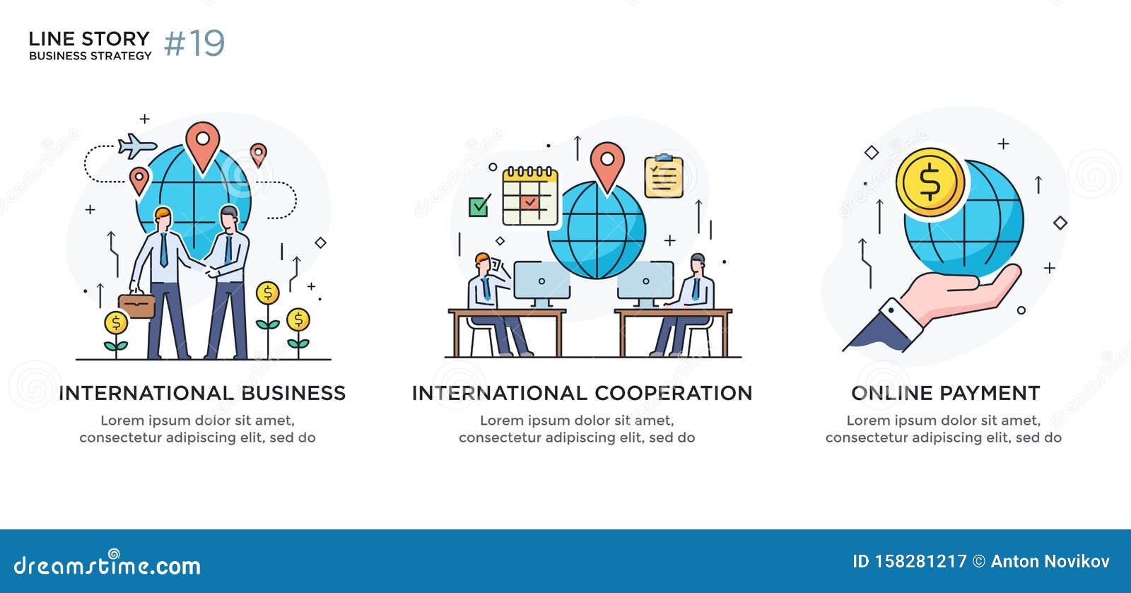 Set of Illustrations Concept with Business Concept. Workflow, Growth ...