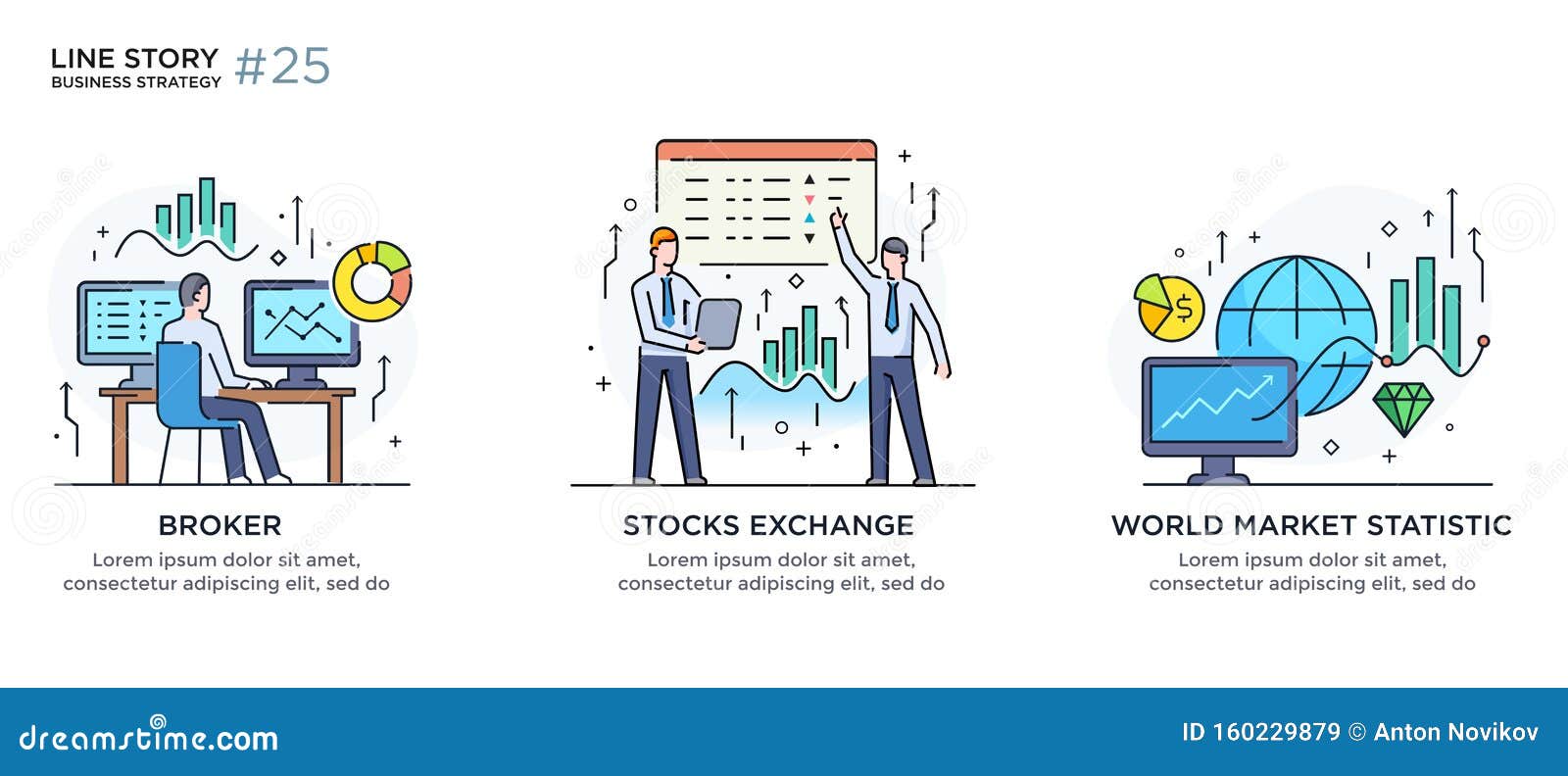 Set of Illustrations Concept with Business Concept. Workflow, Growth ...