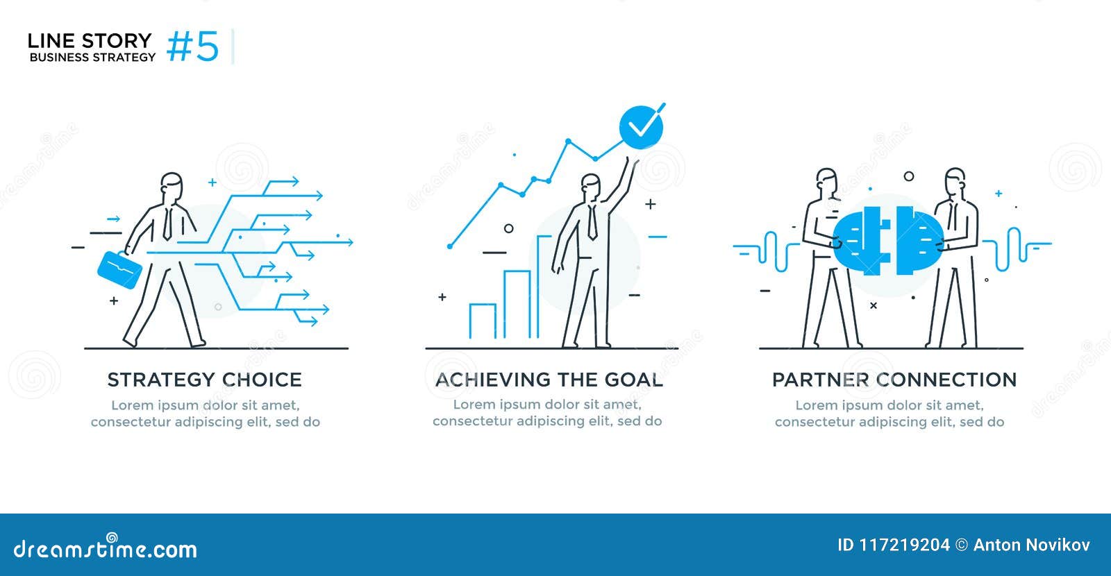 Set of Illustrations Concept with Businessmen. Workflow, Growth ...