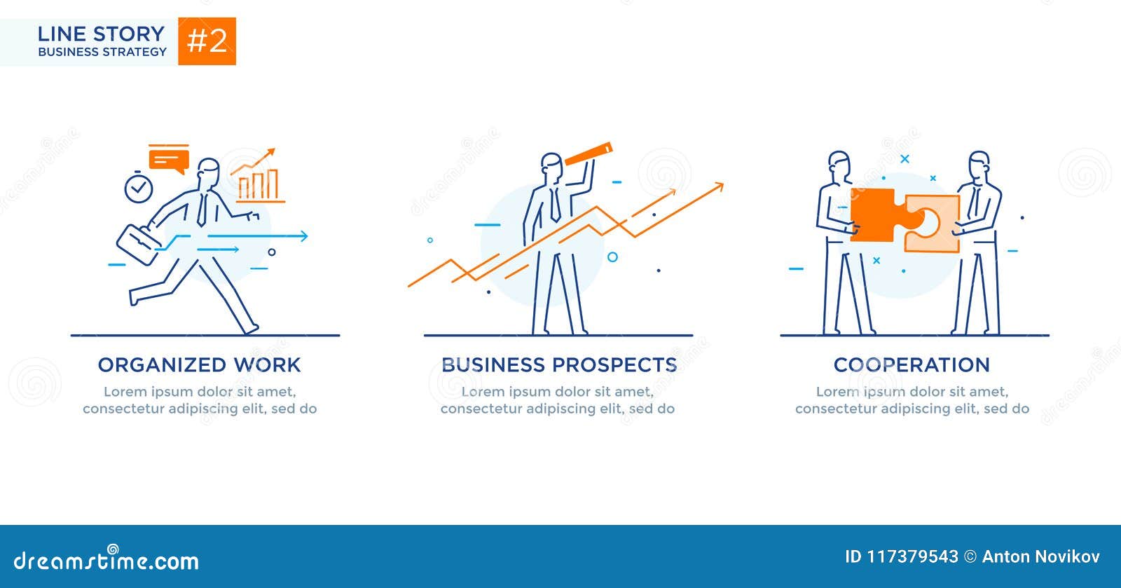 Set of Illustrations Concept with Businessmen. Workflow, Growth ...