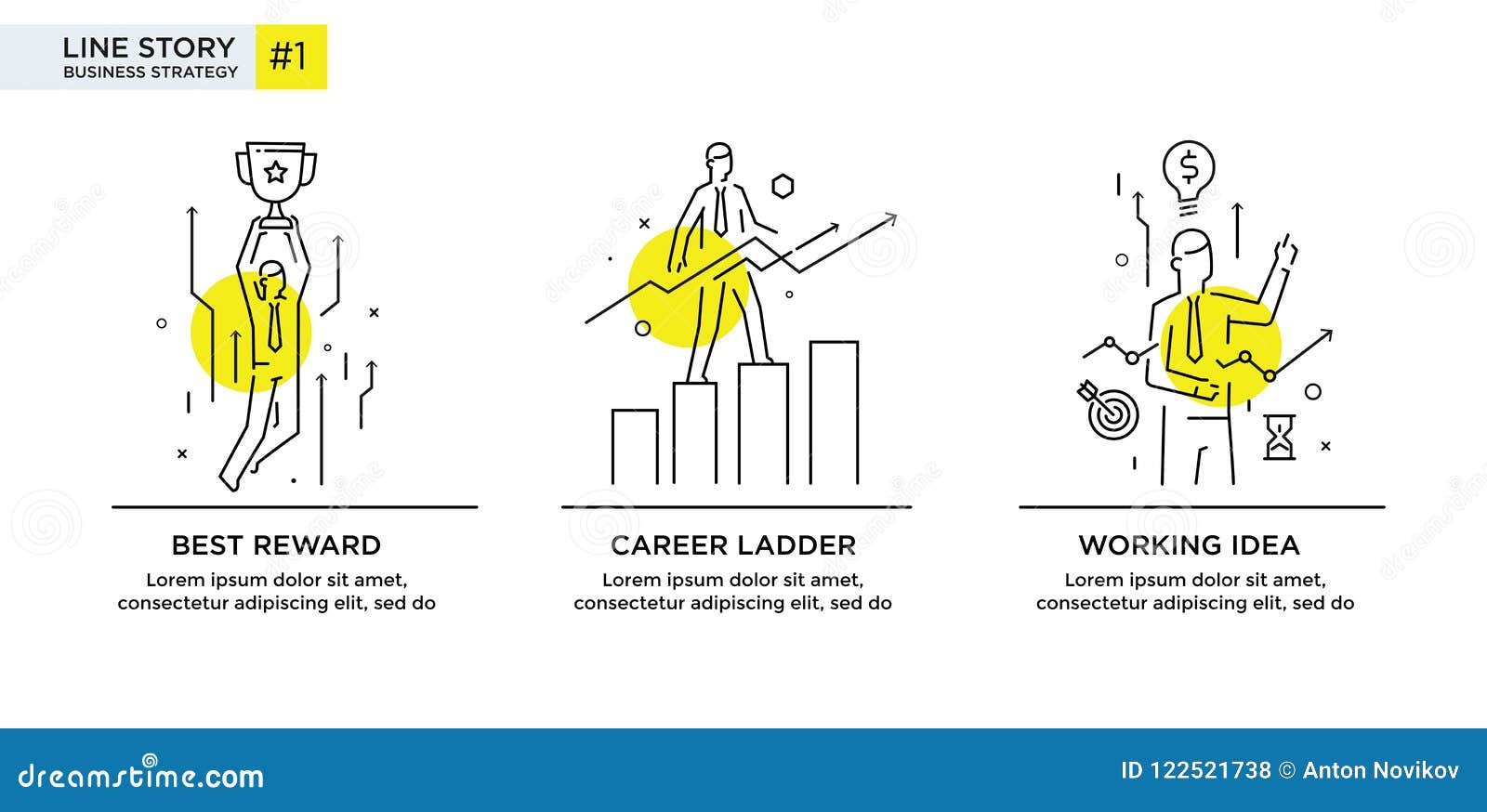 Set of Illustrations Concept with Businessmen. Workflow, Growth ...