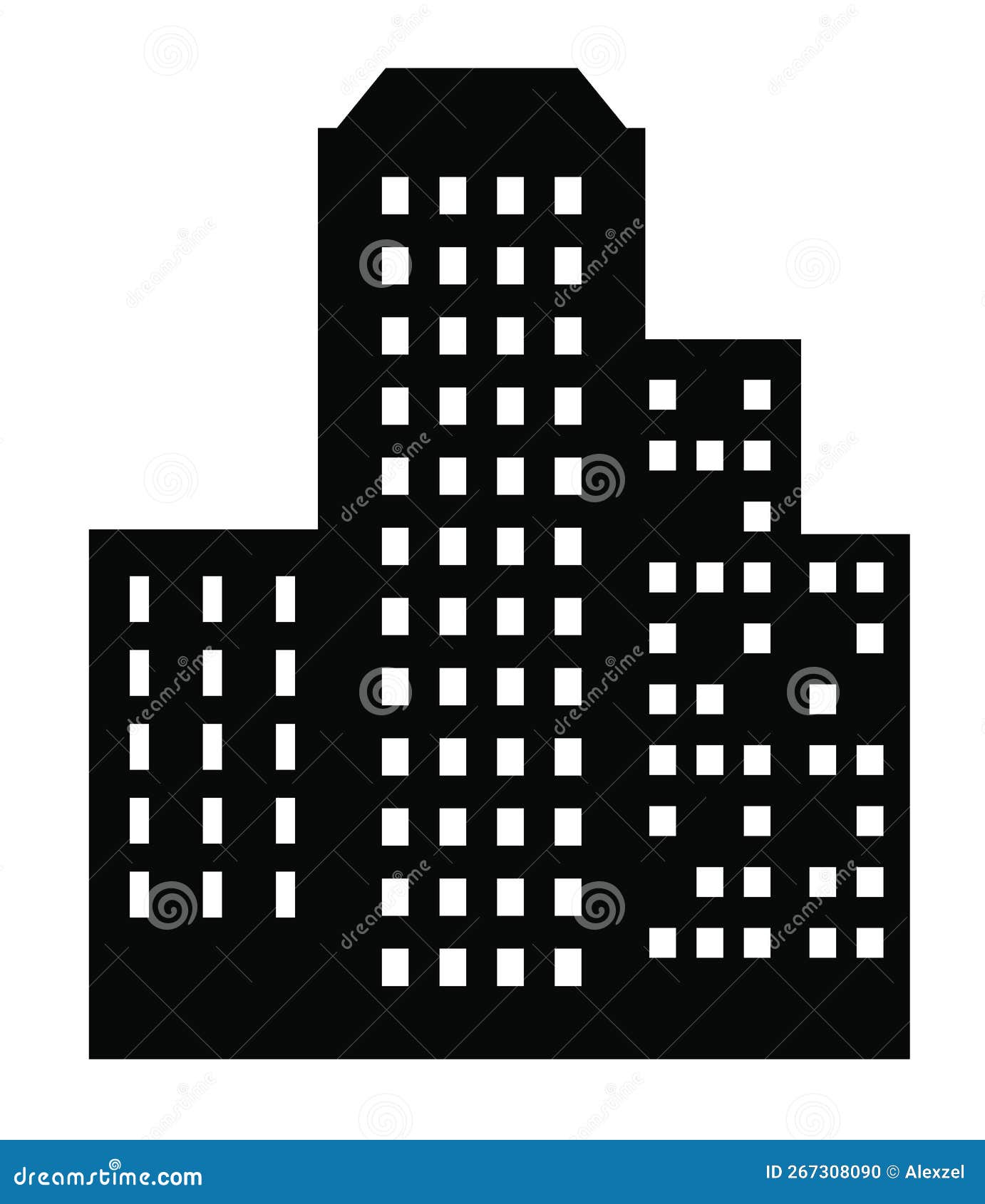 This Set of Illustrations Features a Black Skyscraper Stock Vector ...