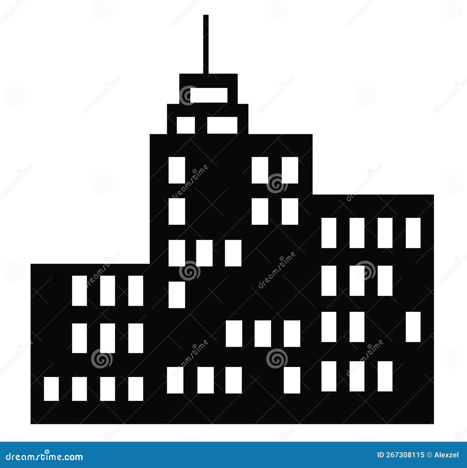 This Set of Illustrations Features a Black Skyscraper Stock Vector ...