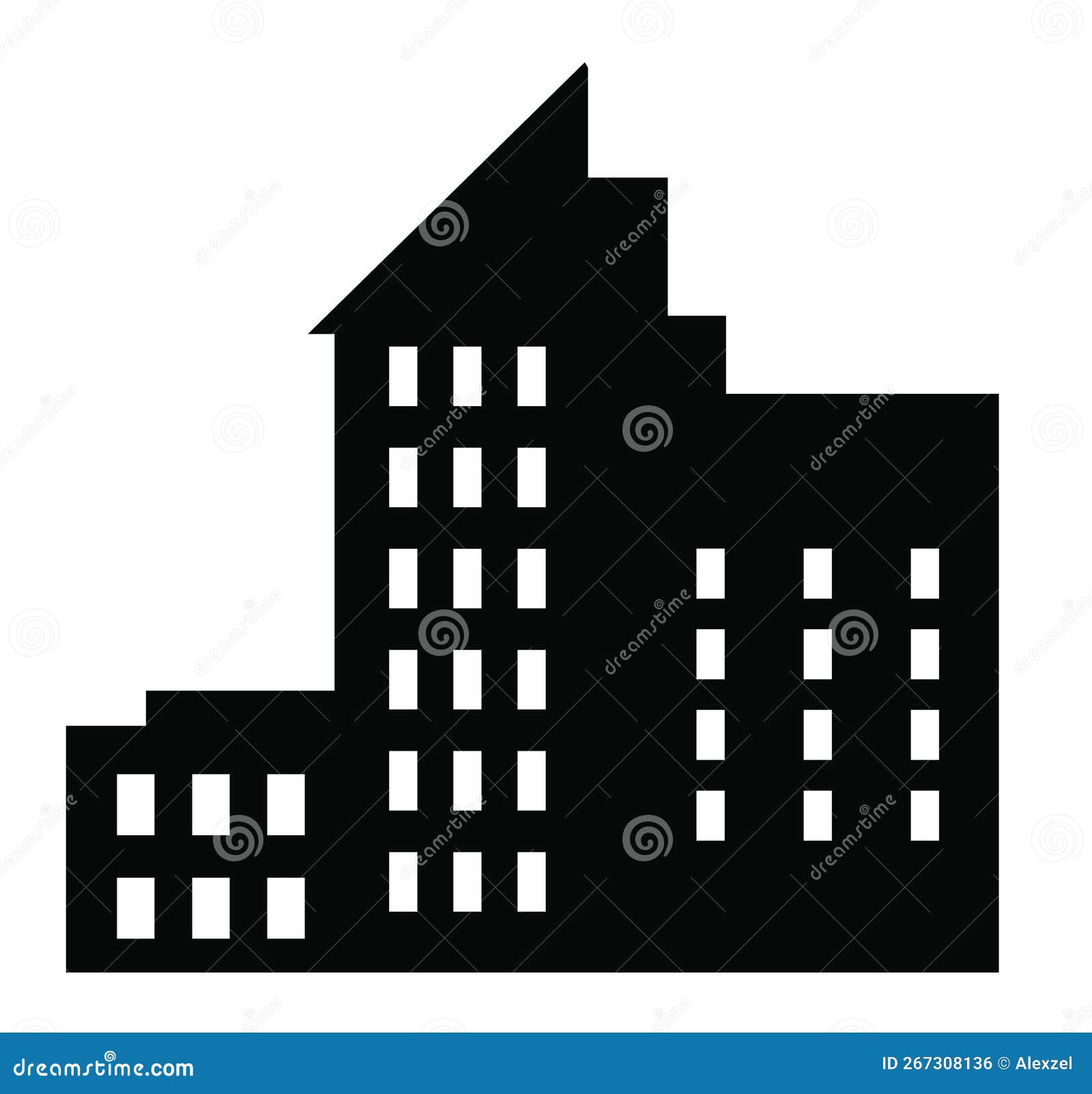 This Set of Illustrations Features a Black Skyscraper Stock Vector ...