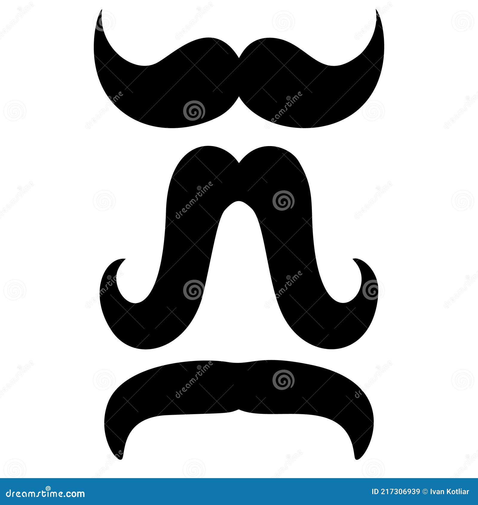 Set of Illustrations of Moustaches. Design Element for Poster, Emblem ...