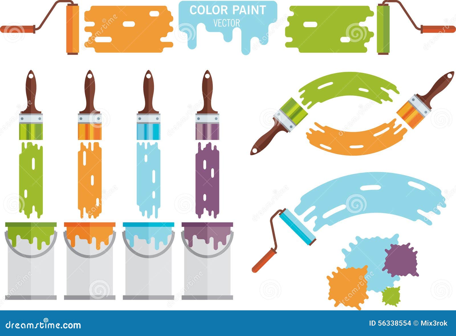Set of Illustrations. Painting Stock Vector - Illustration of banner ...