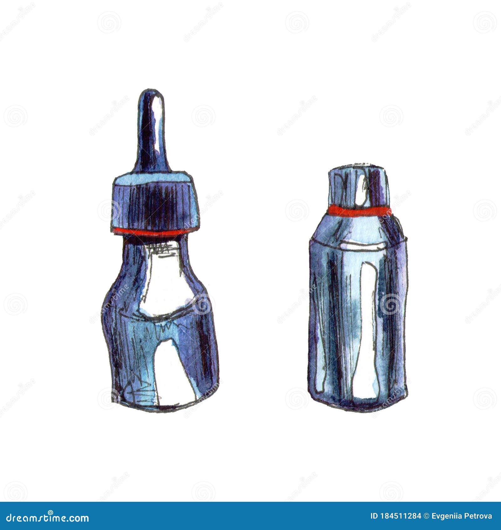 Set of Illustrations of Plastic Containers Isolated on a White ...