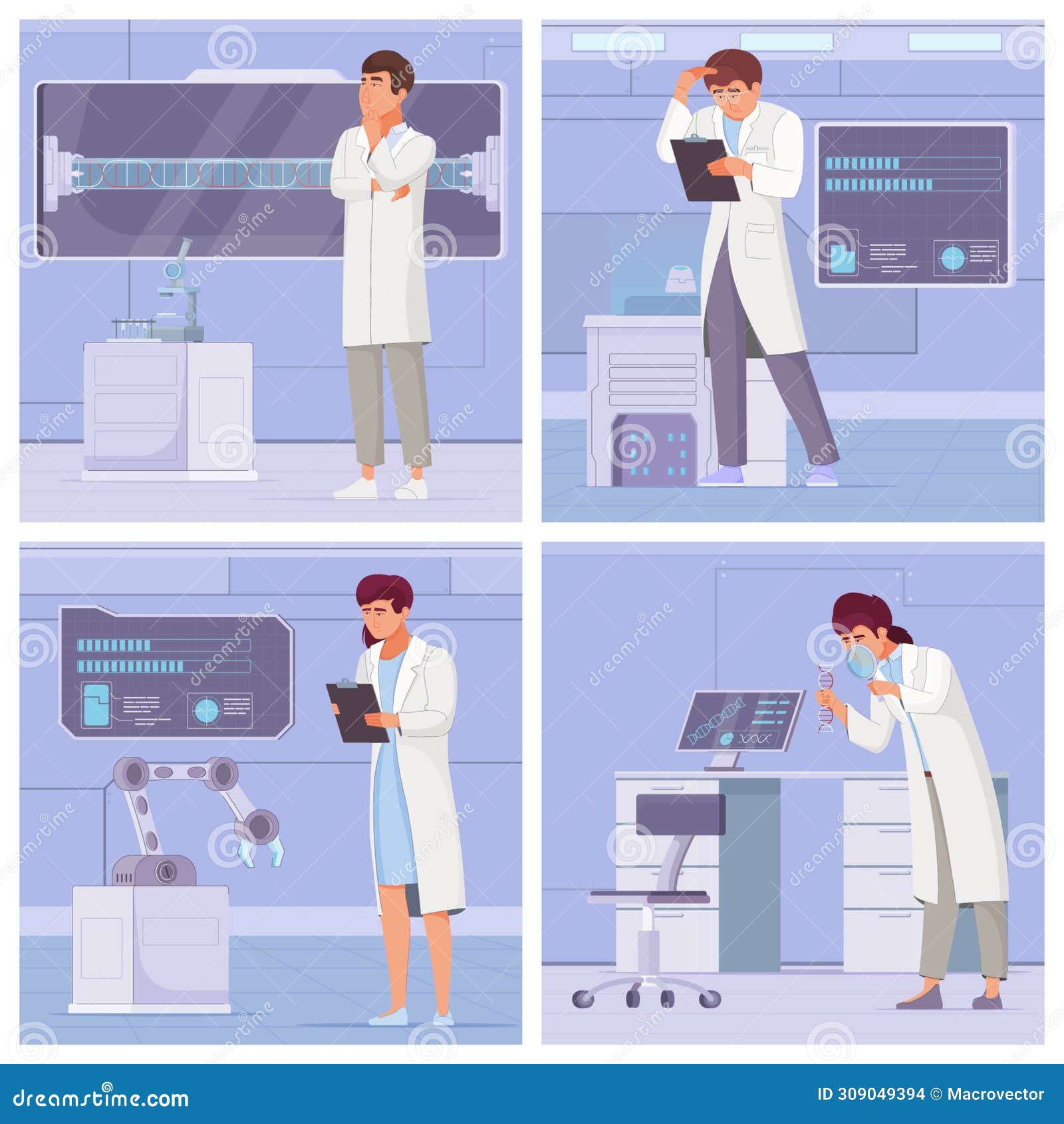 Science Lab Illustrations in Flat Design Stock Illustration ...