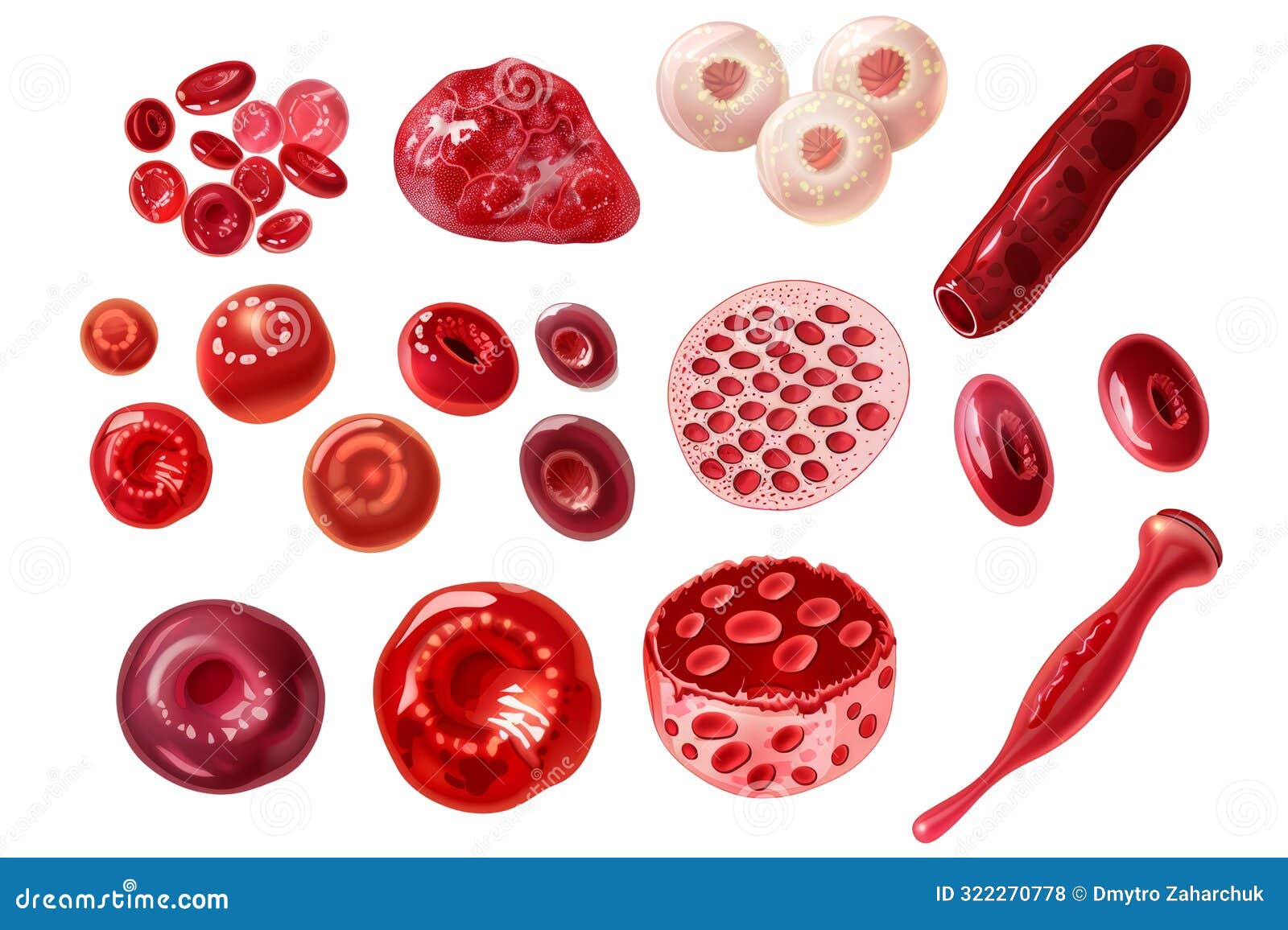 A Set Illustrations Showcasing Different Types of Human Cells ...