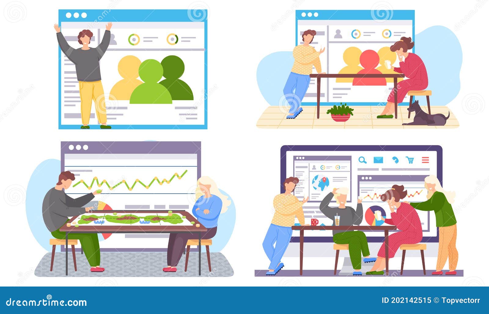 A Set of Illustrations on the Topic of People and Behavior in Society ...