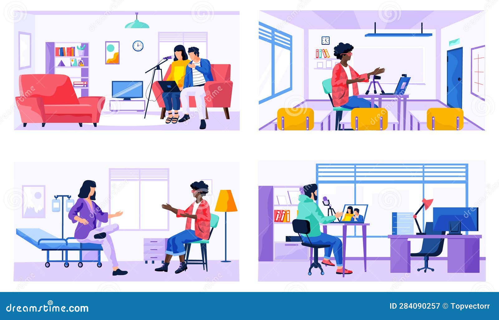 A Set of Illustrations on the Topic of Working with Technology. People ... A Set of Illustrations on the Topic of Working with Technology. People ...