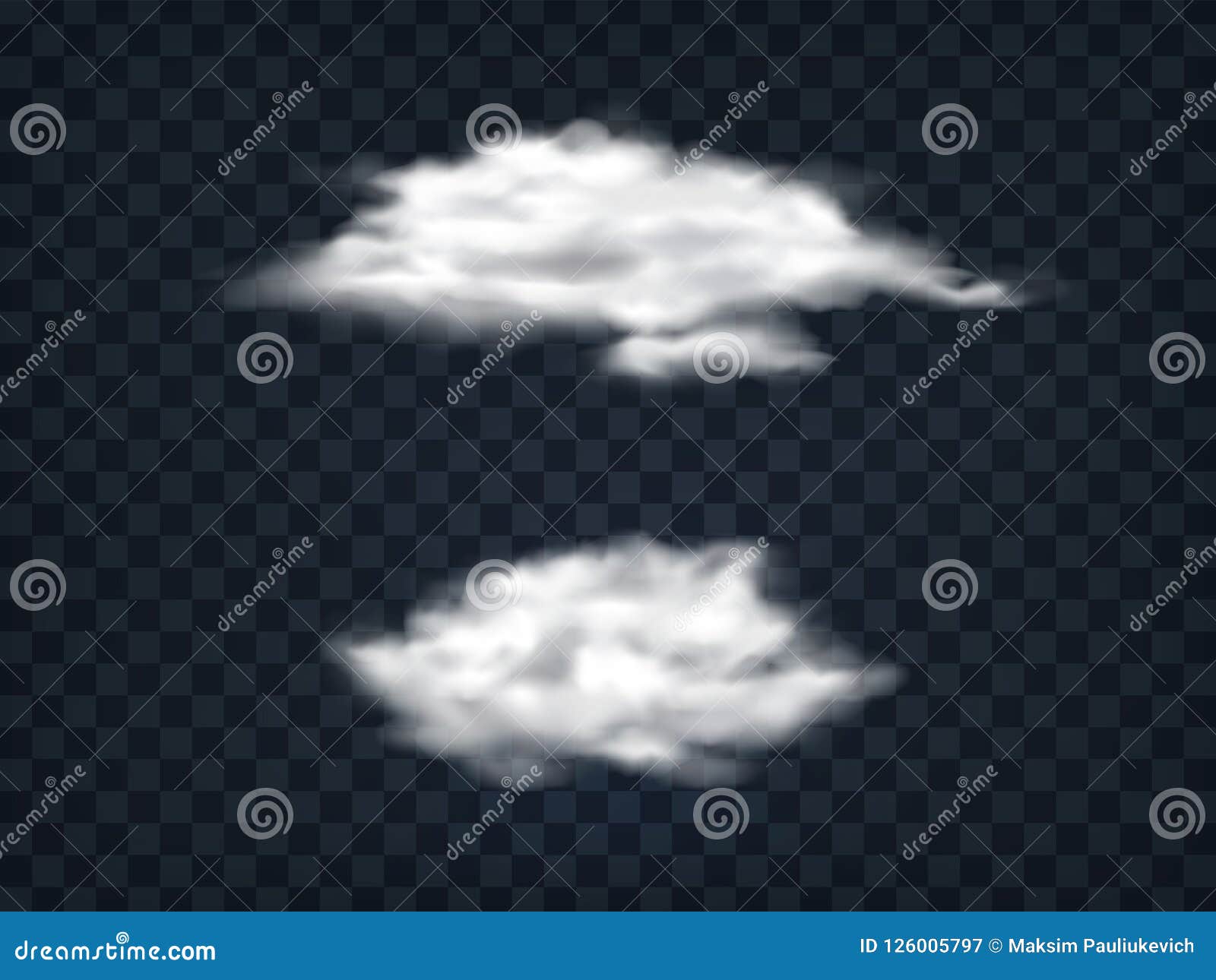 Set of Illustrations of Translucent White Clouds. Stock Illustration ...