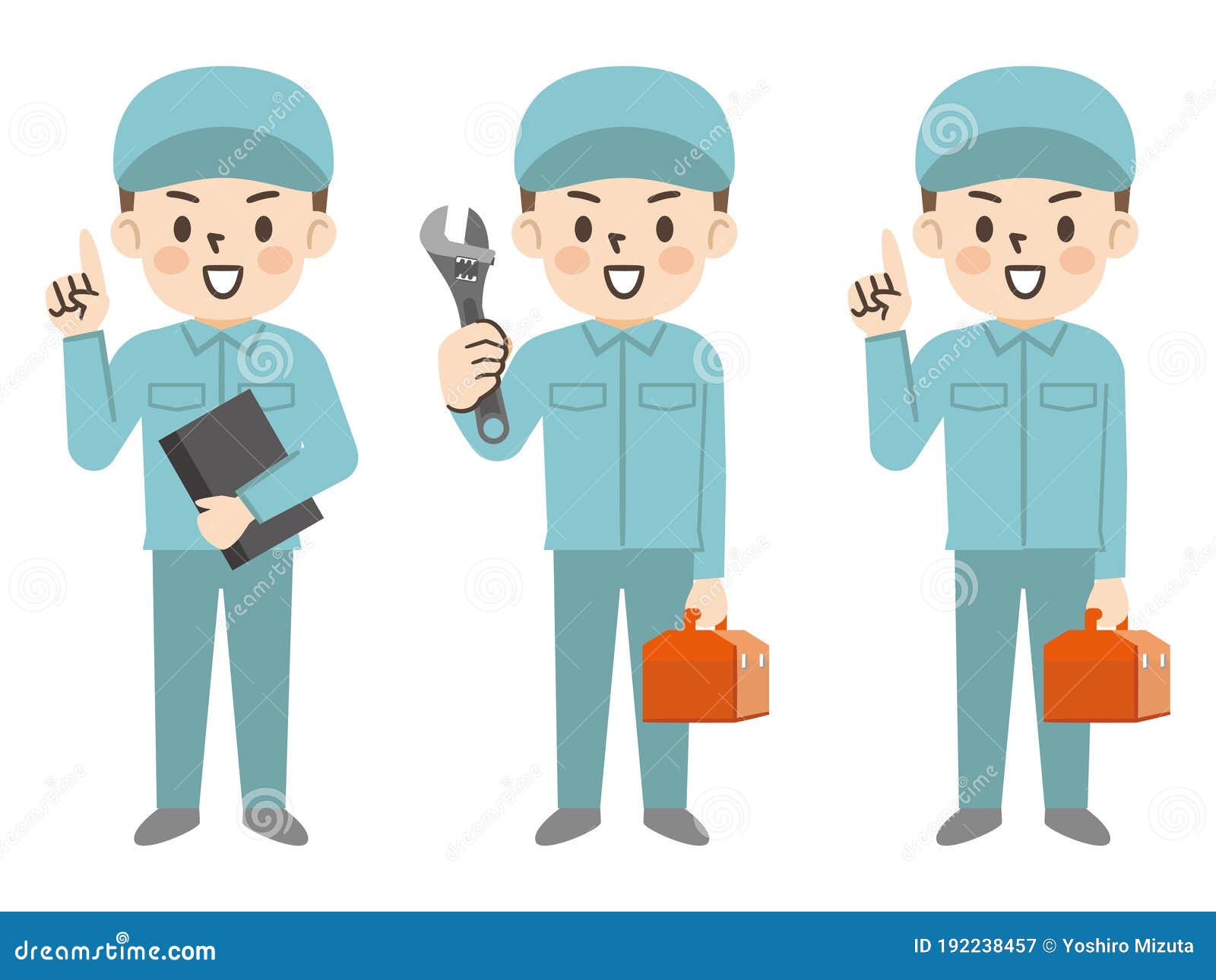 Set of Illustrations of Worker Men Stock Vector - Illustration of ...