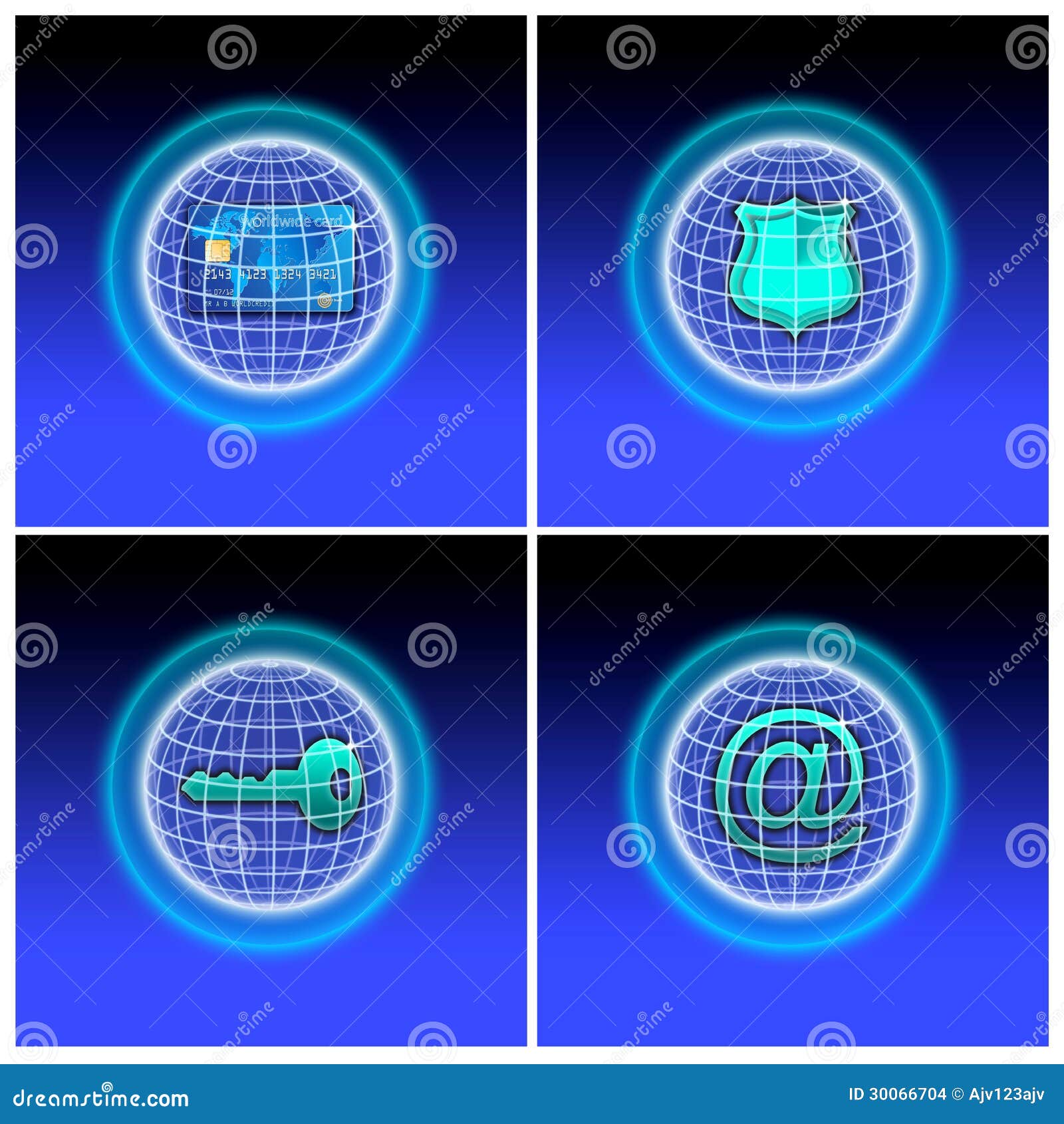 Secure internet set stock illustration. Illustration of internet - 30066704