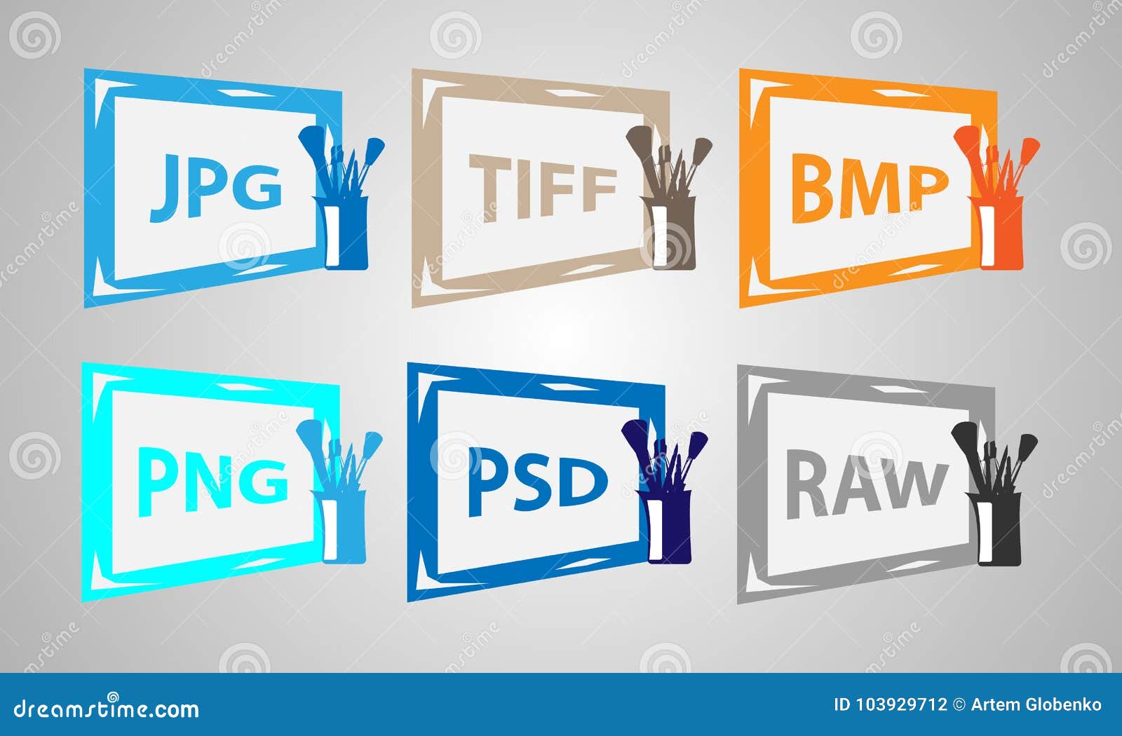 Set image formats icons. stock vector. Illustration of design - 103929712 Set image formats icons. stock vector. Illustration of design - 103929712