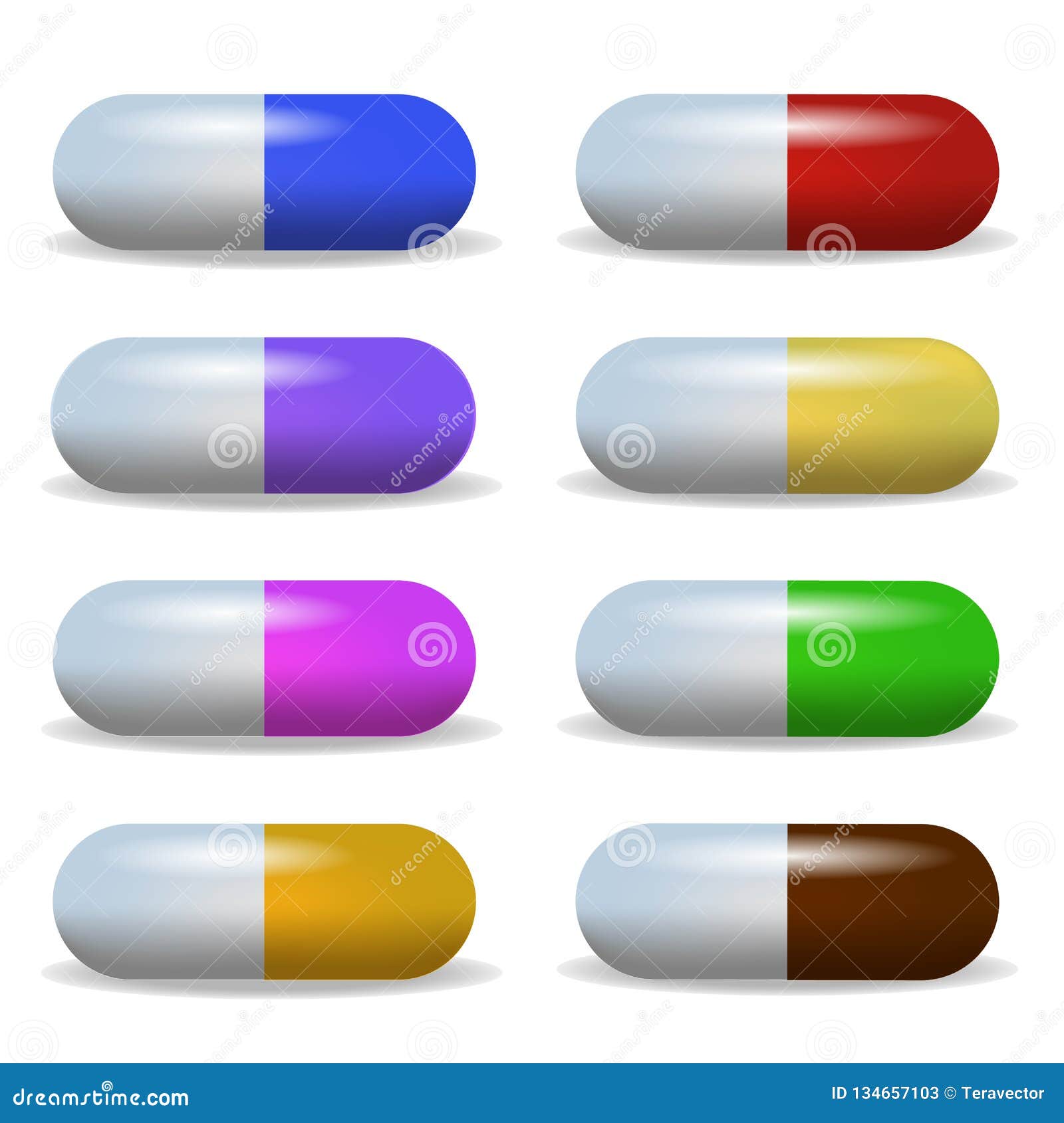 Set Image Multicolored Tablet Lying in a Two Row Stock Vector ...