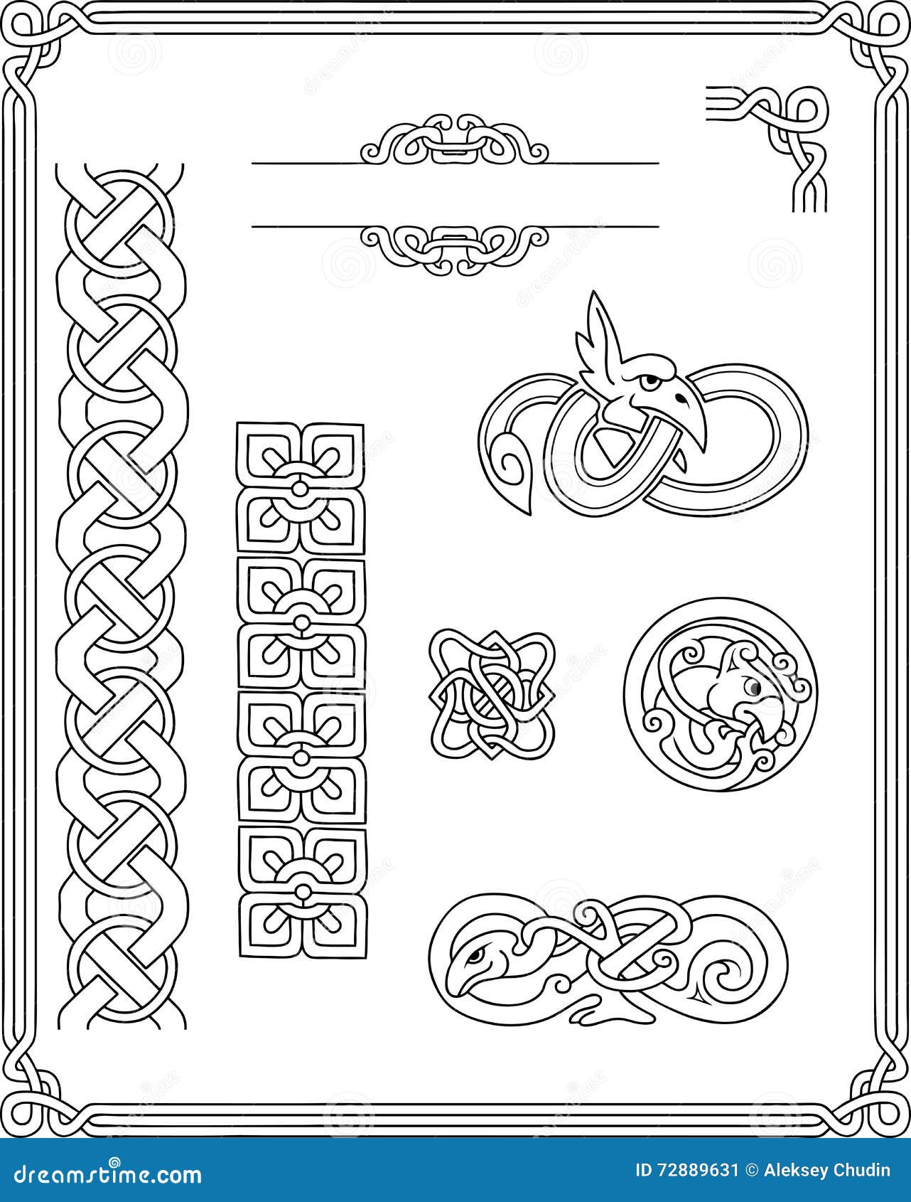 Set of Images Celtic Patterns Stock Vector - Illustration of ancient ...