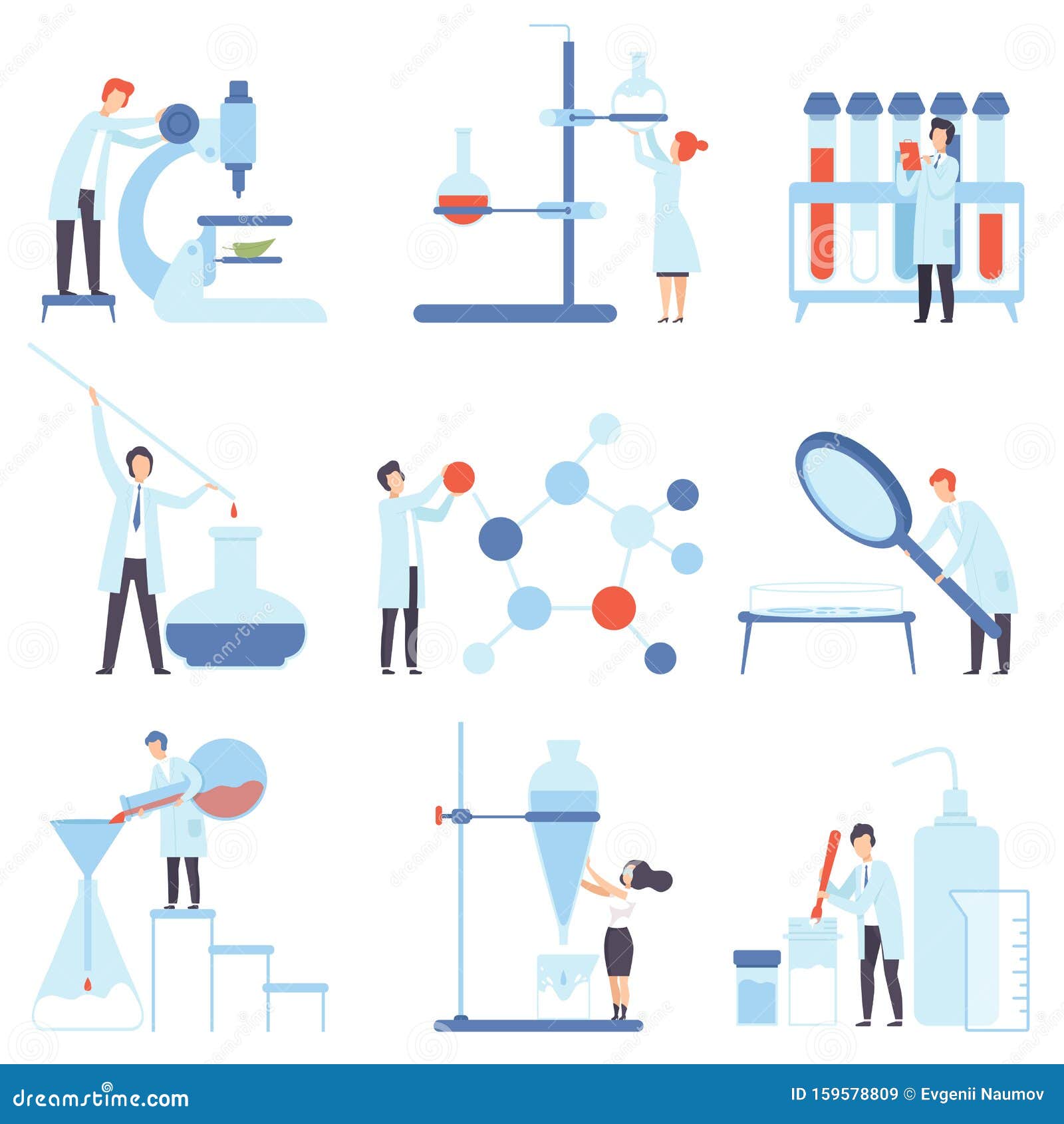 Set of Images of Laboratory Devices. Vector Illustration. Stock Vector ...