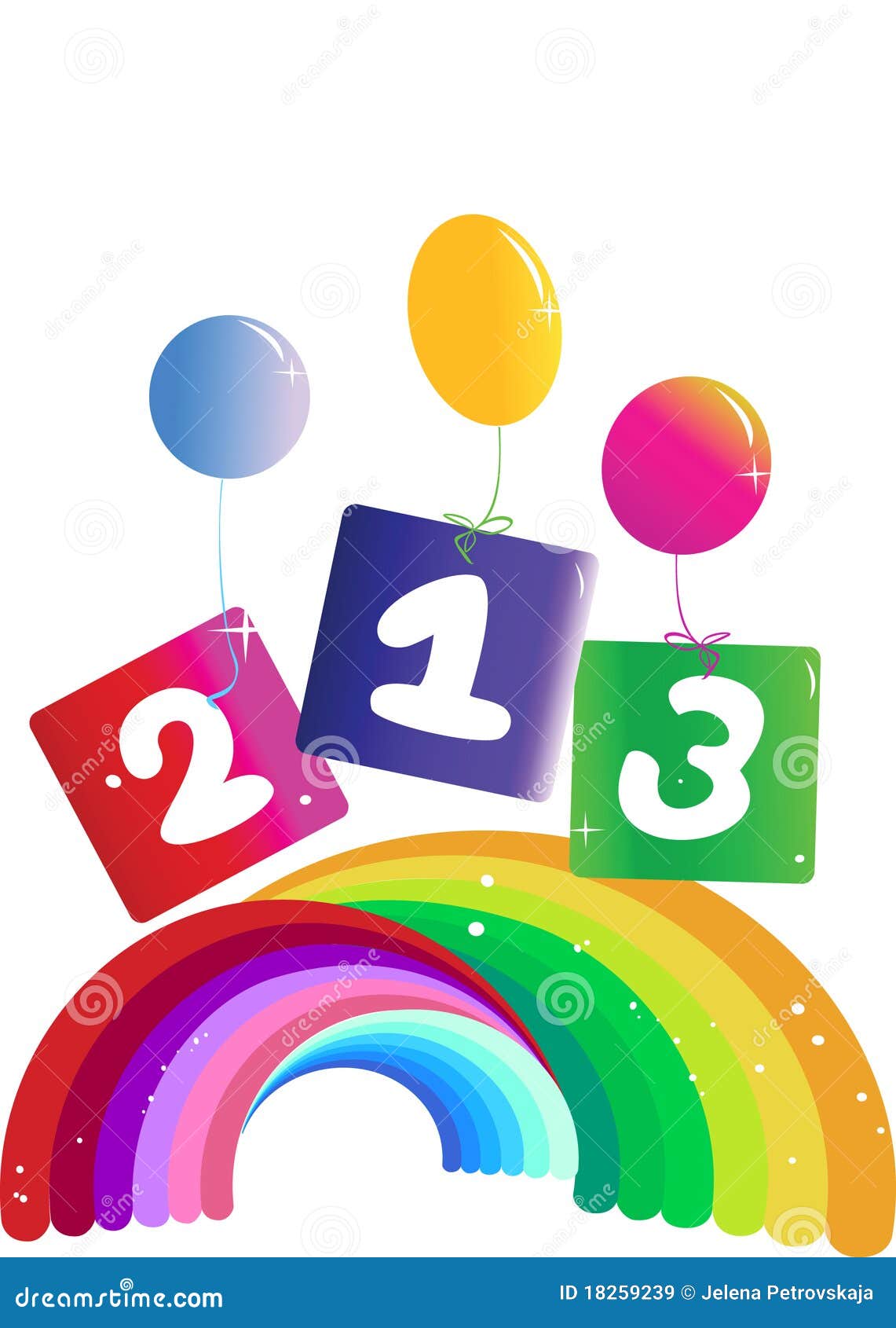 Rainbow Numbers And Symbols Cartoon Vector | CartoonDealer.com #51506001