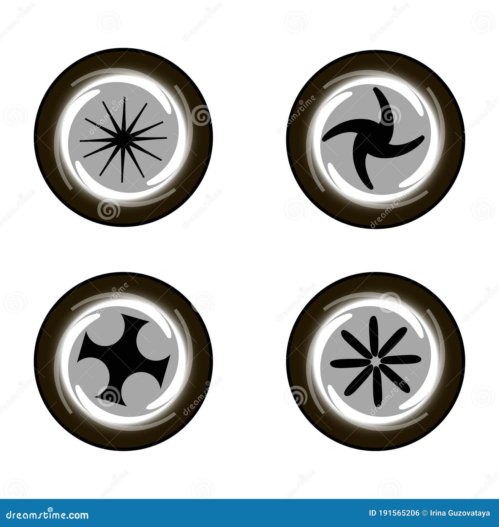 A Set of Images of a Wheel with Different Disks Stock Vector ...