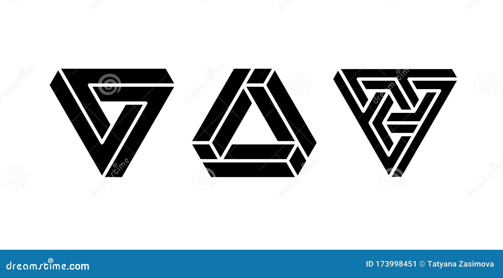 Set of Impossible Shapes. Optical Illusion. Vector Illustration ...